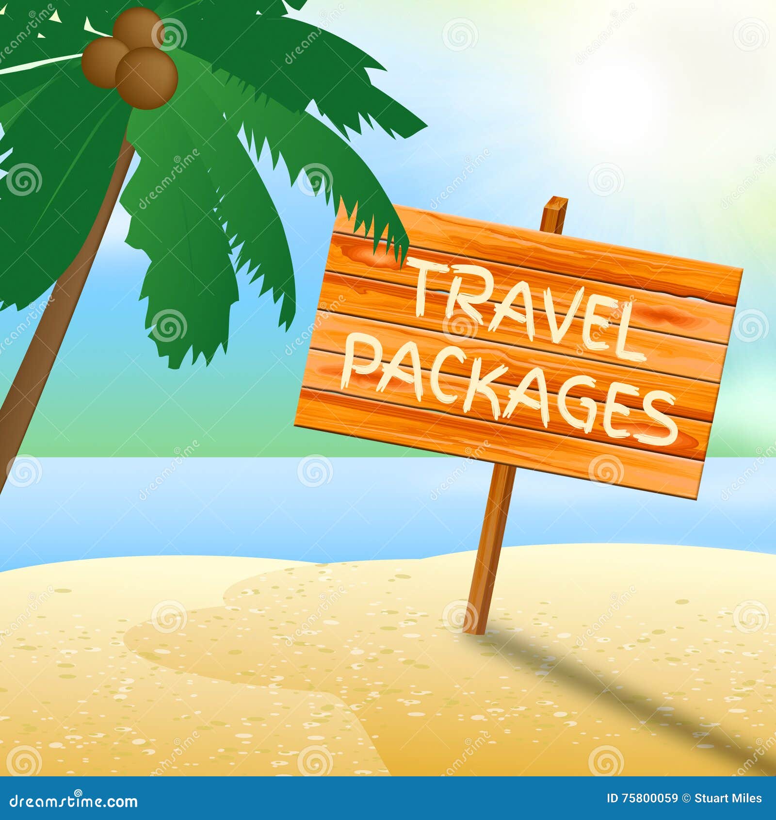 Travel Packages Indicates Go On Leave And Arranged Stock Illustration