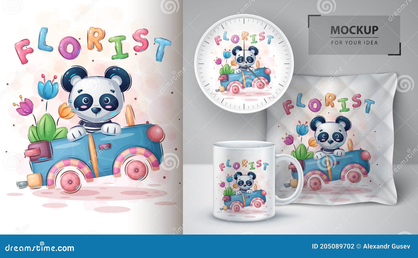 Travel Panda - Poster and Merchandising. Stock Vector - Illustration of ...