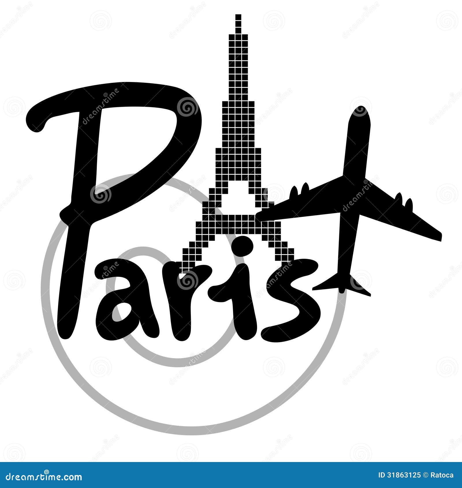 Travel Paris stock vector. Illustration of road, plane - 31863125