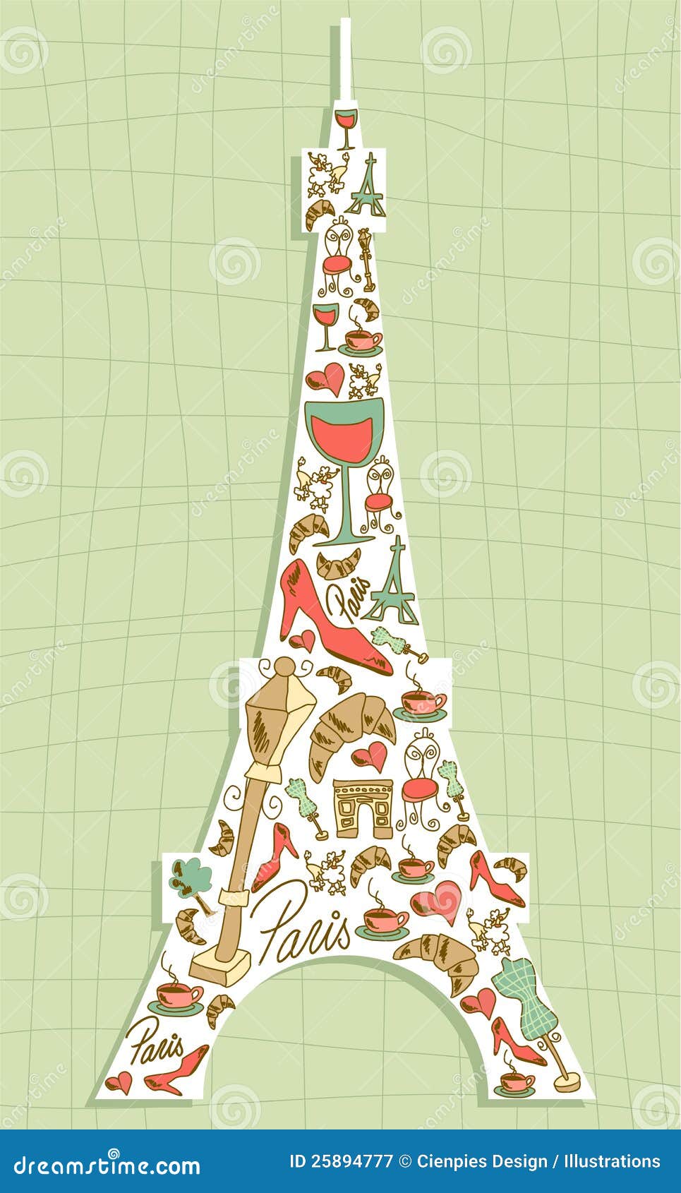 Travel Paris Icon Set Eiffel Tower Stock Vector - Illustration of ...