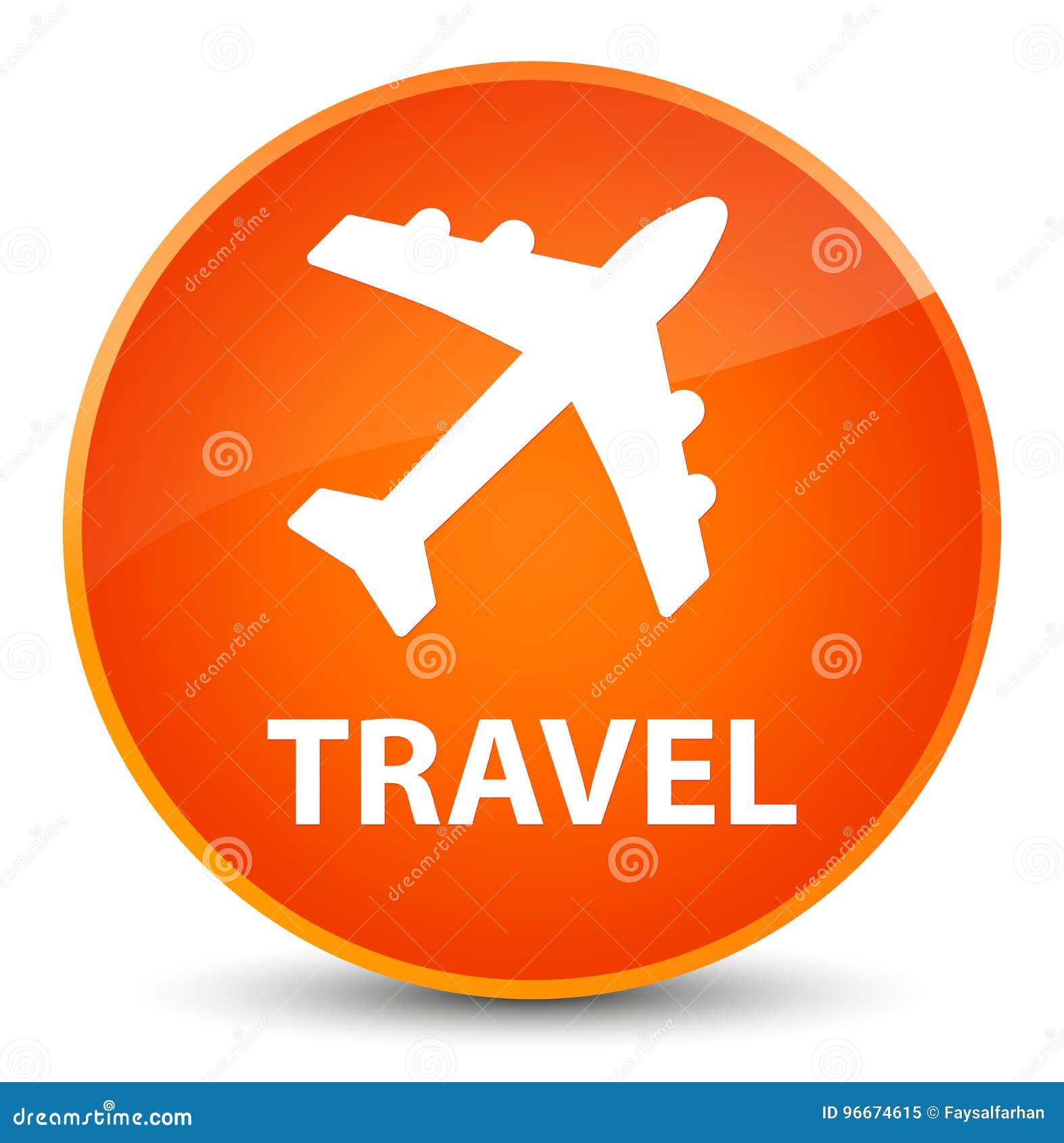 Travel (plane Icon) Elegant Orange Round Button Stock Illustration ...