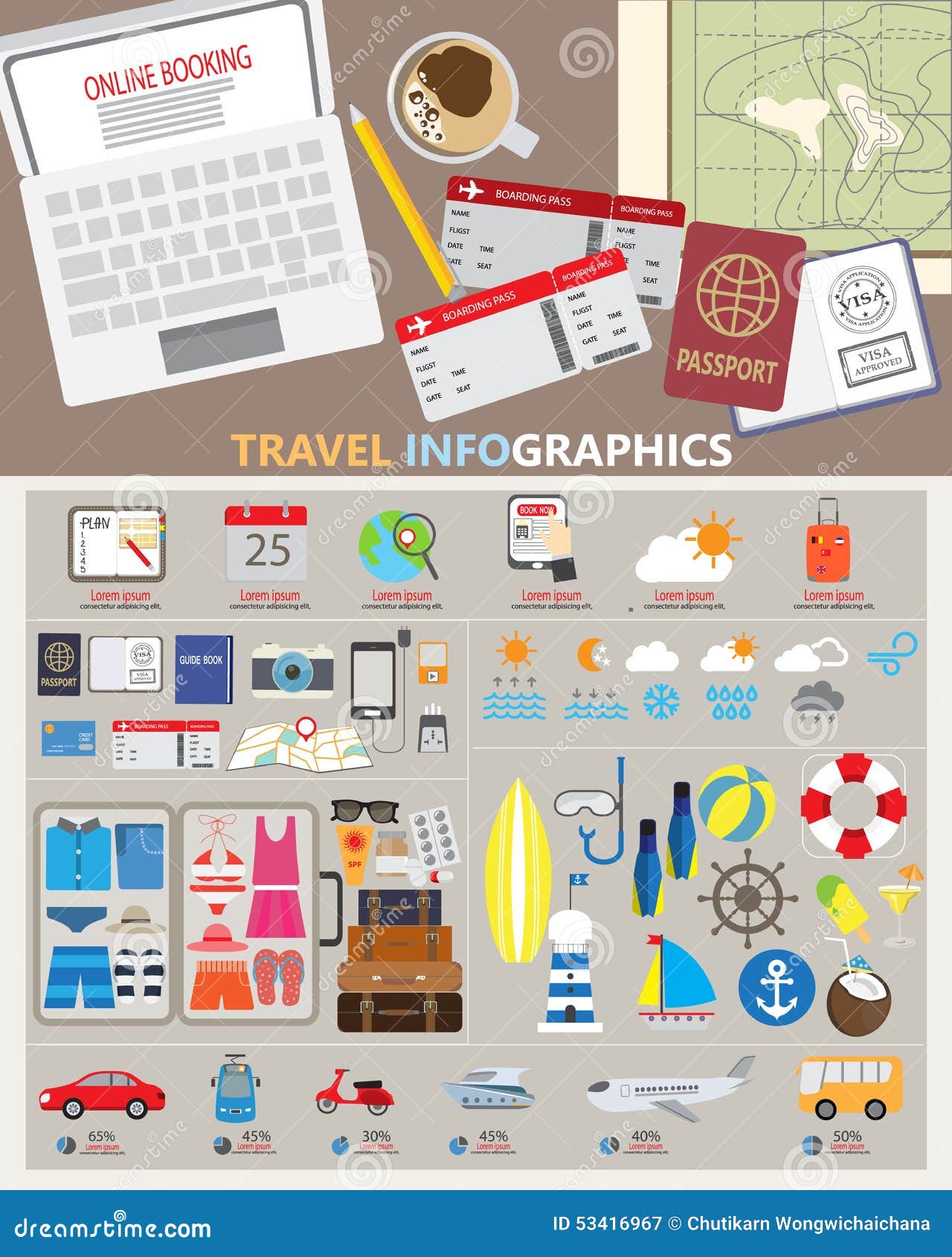 Travel planing infographic stock vector. Illustration of abstract ...