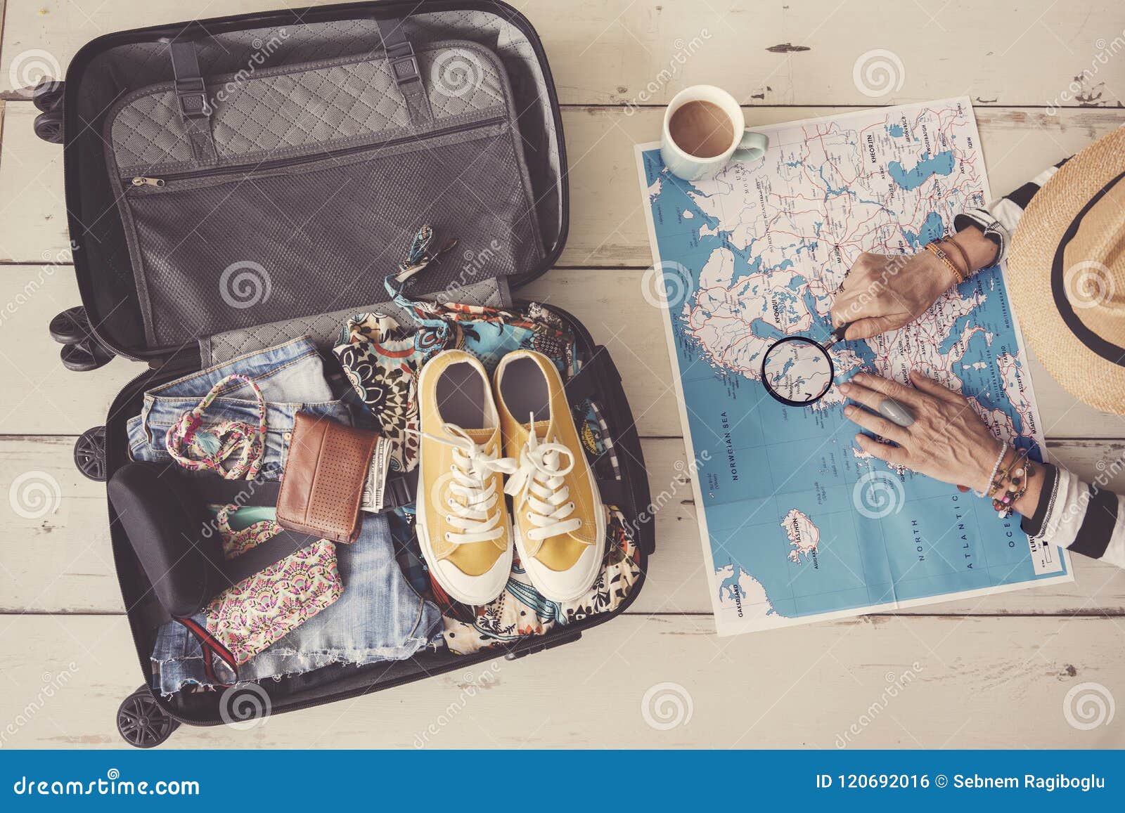 Travel Planning Concept on Map Stock Photo - Image of preparation, open ...