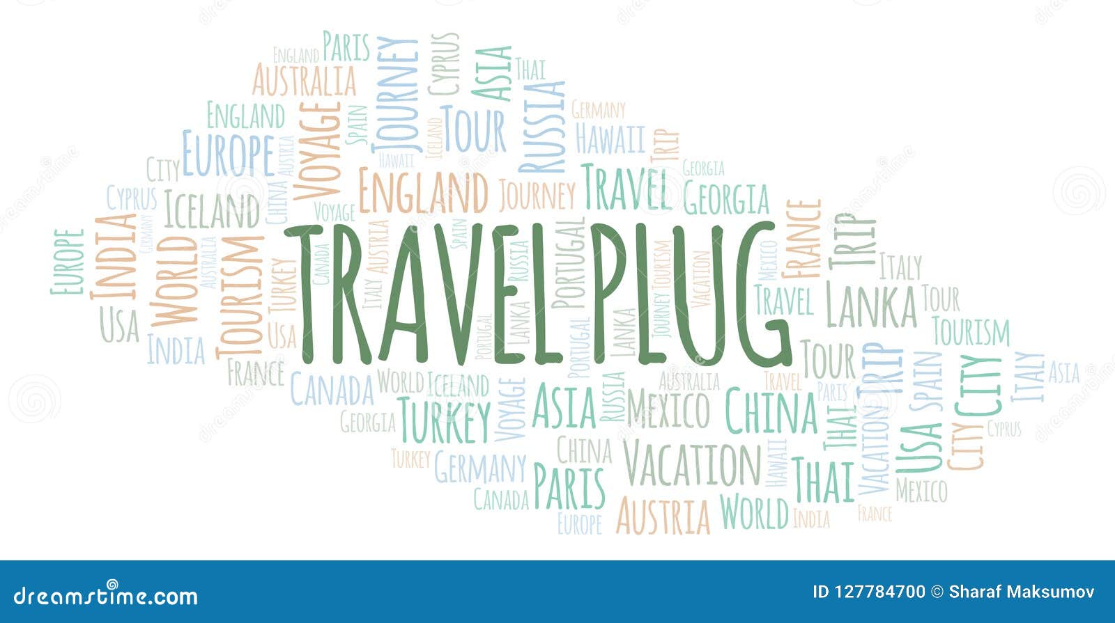 Travel Plug word cloud. stock illustration. Illustration of colors ...