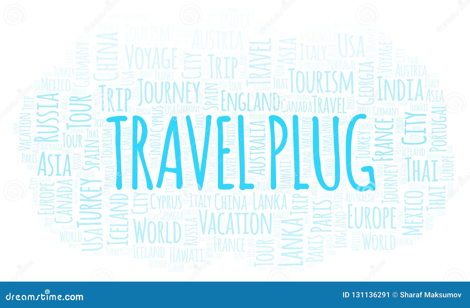 Travel Plug word cloud. stock illustration. Illustration of adventures ...