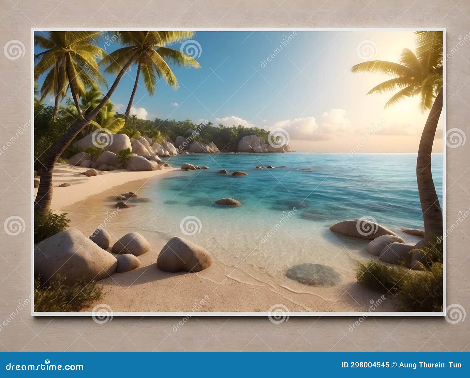 A Travel Postcard of Beach and Ocean Stock Image - Image of paradise ...
