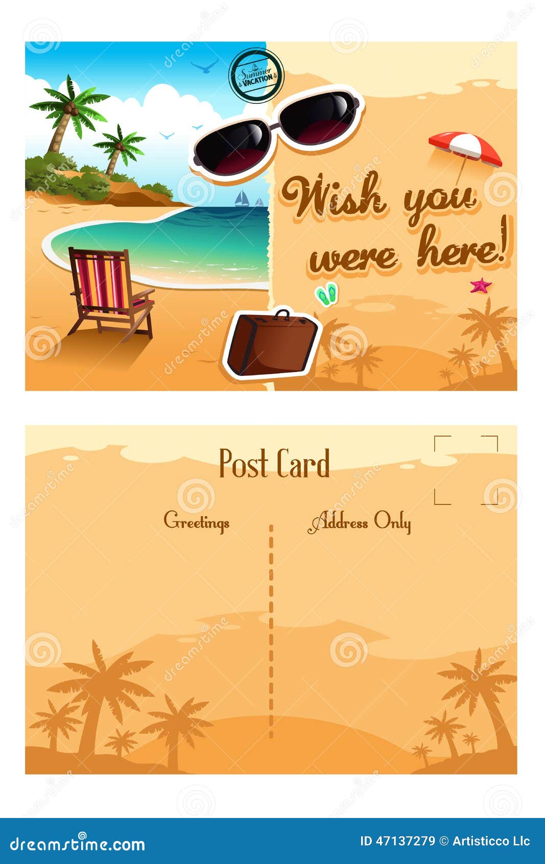 Travel postcard stock vector. Illustration of clipart - 47137279