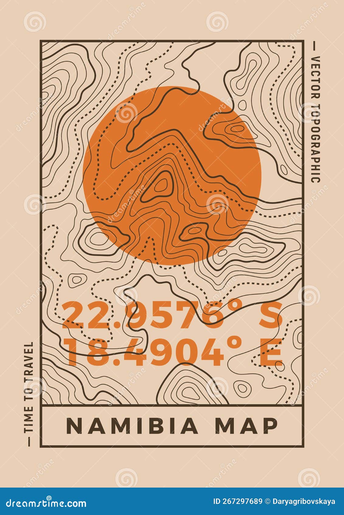 Travel Poster Of Topographic Line Map. Vector Line Pattern Of ...