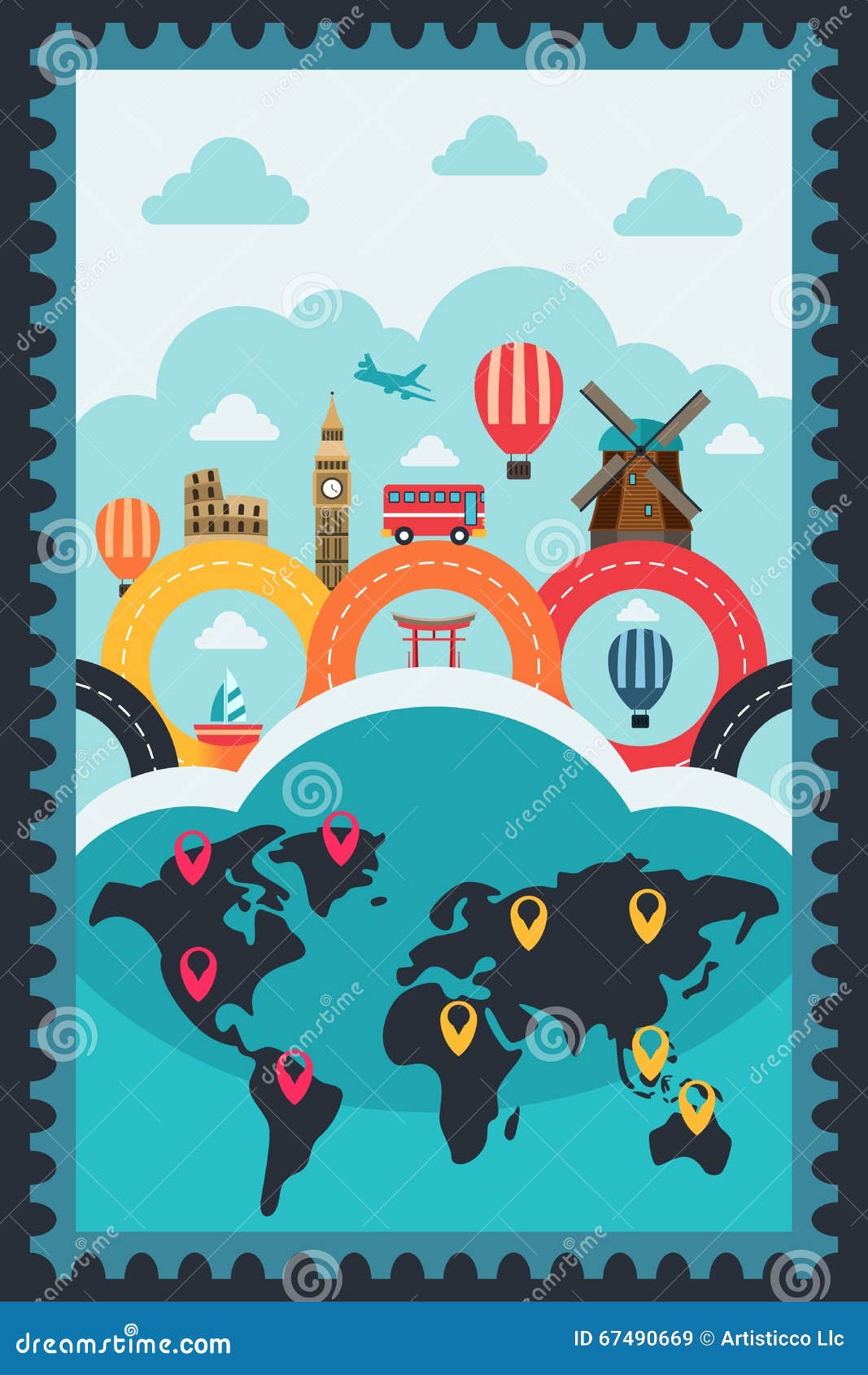 Travel Poster stock vector. Illustration of banner, vector - 67490669