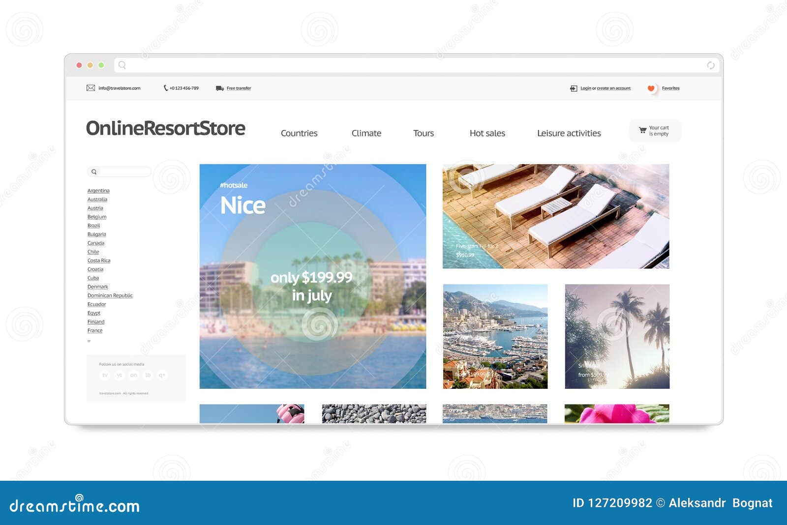 Travel Resort Webstore Web Site Template Mockup Isolated, Stock Photo ...