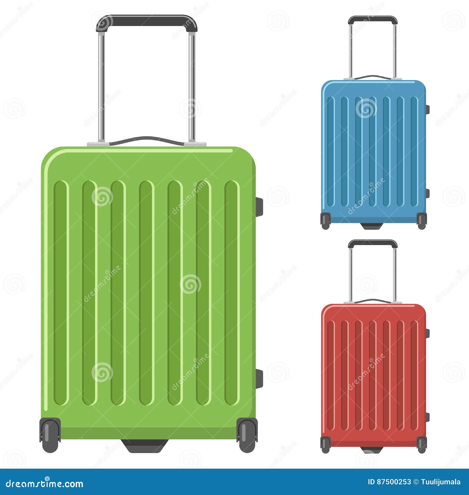 Travel Roll-on Bag Flat Design Stock Vector - Illustration of briefcase ...