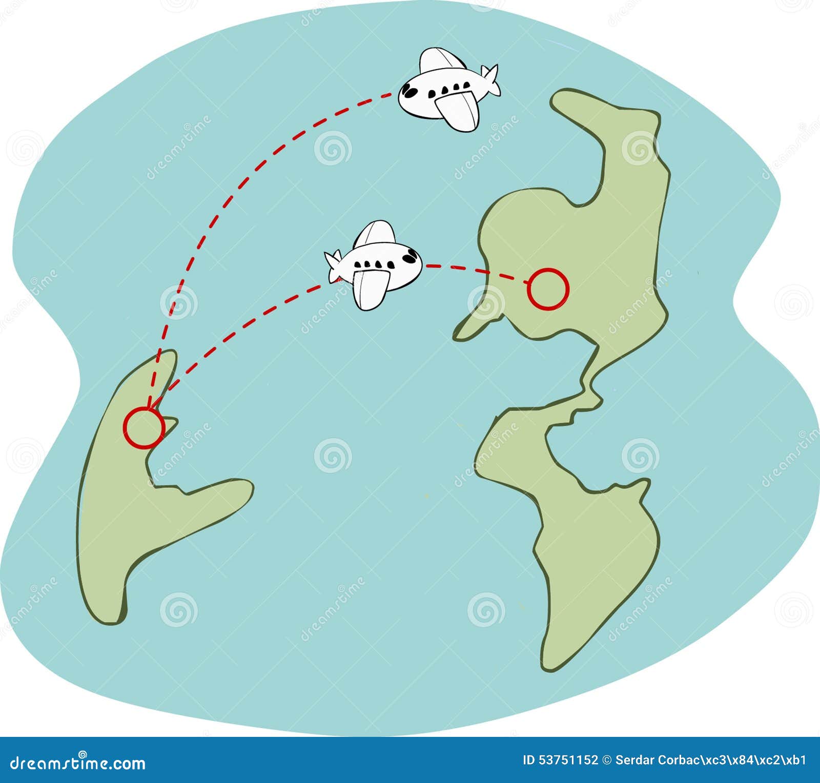 Travel route on the map stock vector. Illustration of international ...