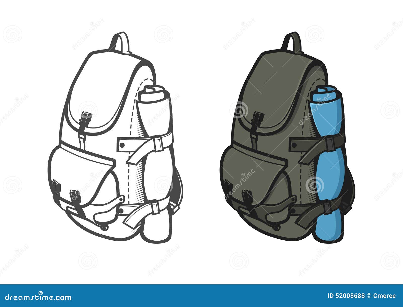 Travel rucksack stock vector. Illustration of vector - 52008688