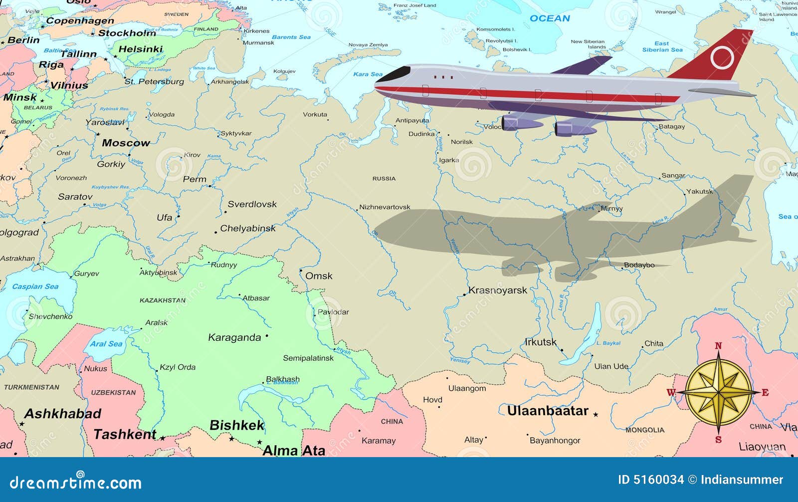 Travel Russia stock illustration. Illustration of airplane - 5160034