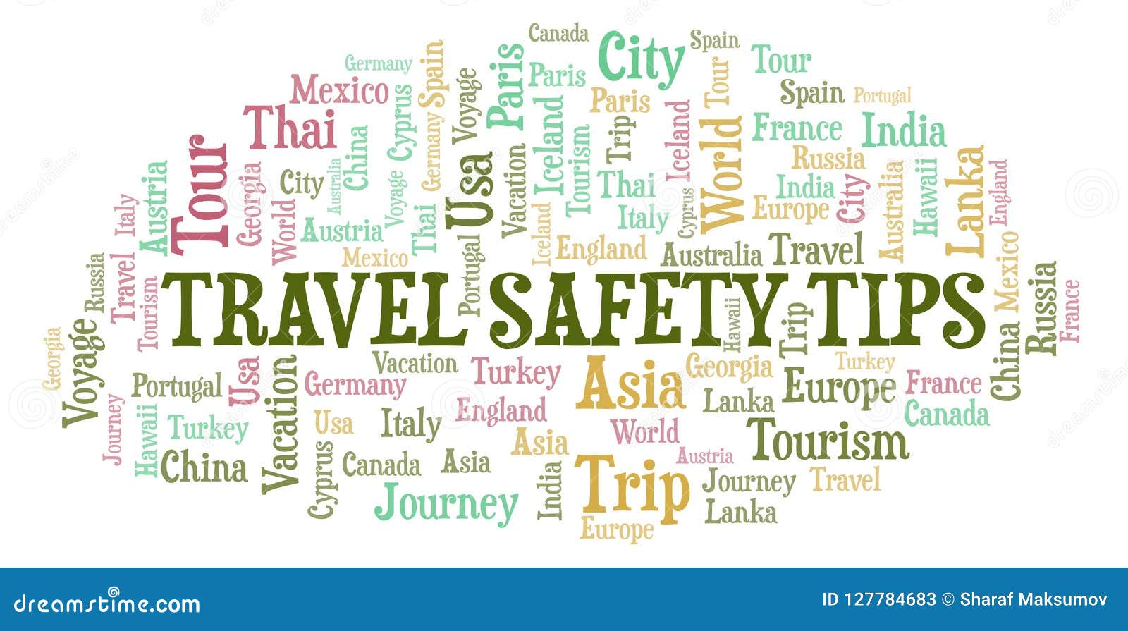 Travel Safety Tips Word Cloud. Stock Illustration - Illustration of ...