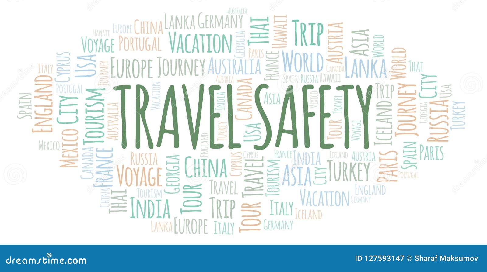 Travel Safety word cloud. stock illustration. Illustration of cloud ...