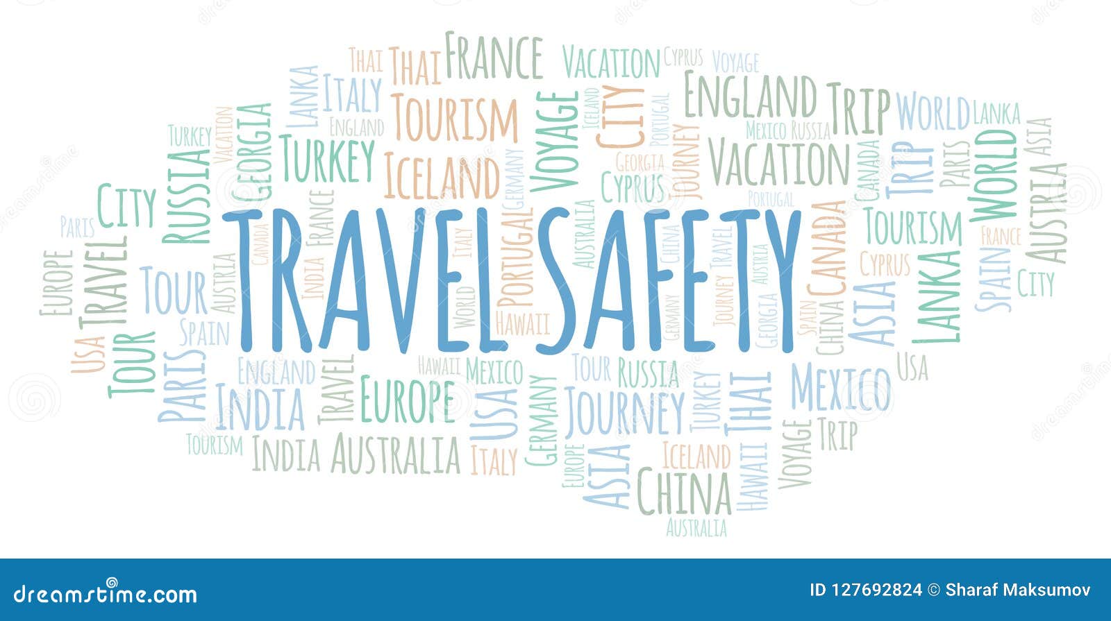Travel Safety word cloud. stock illustration. Illustration of voyage ...