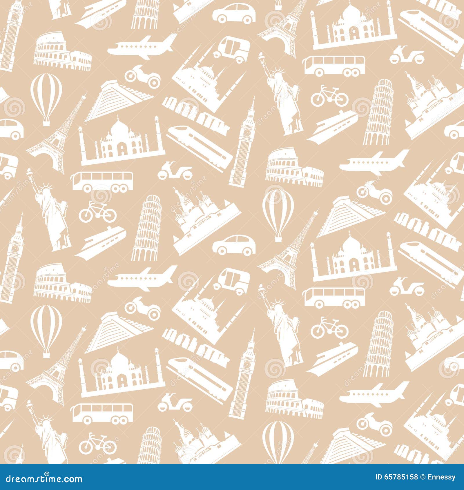 Travel seamless pattern 2 stock vector. Illustration of kremlin - 65785158