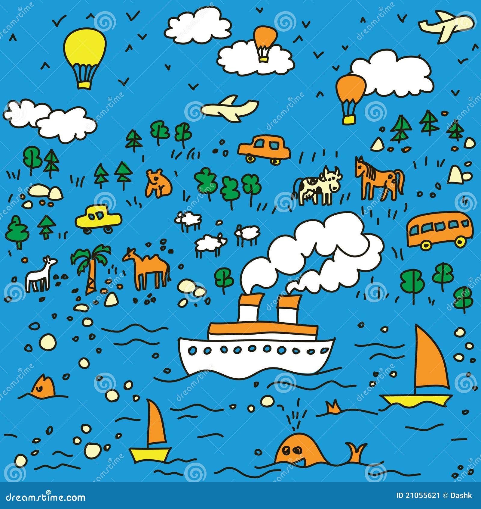 Travel-seamless-pattern-illustration Stock Vector - Illustration of ...