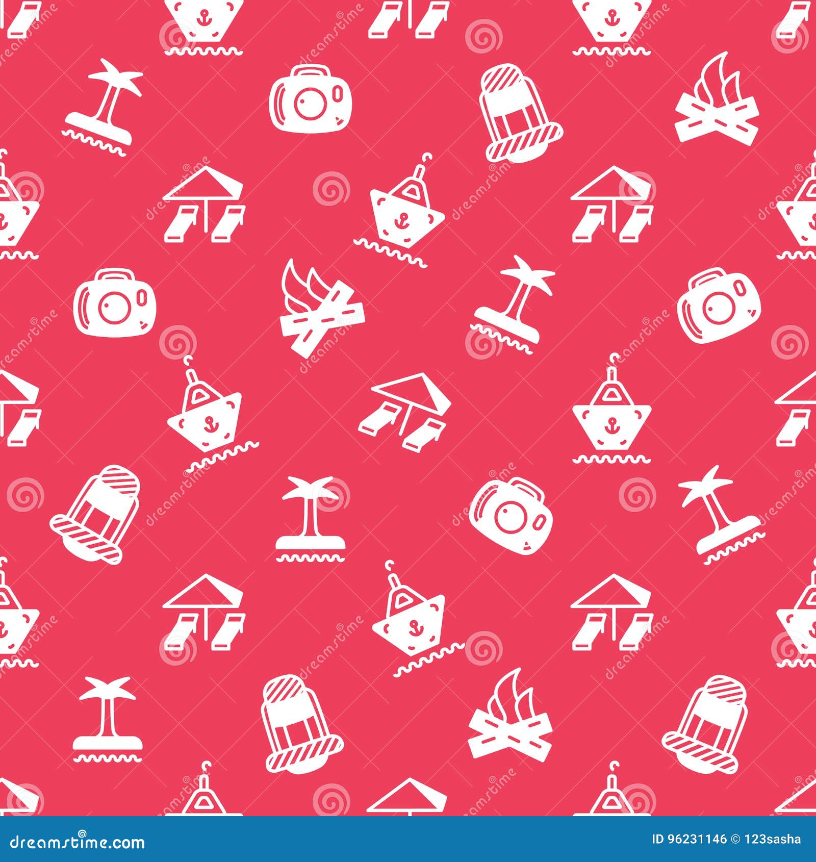 Travel Seamless pattern stock vector. Illustration of palm - 96231146