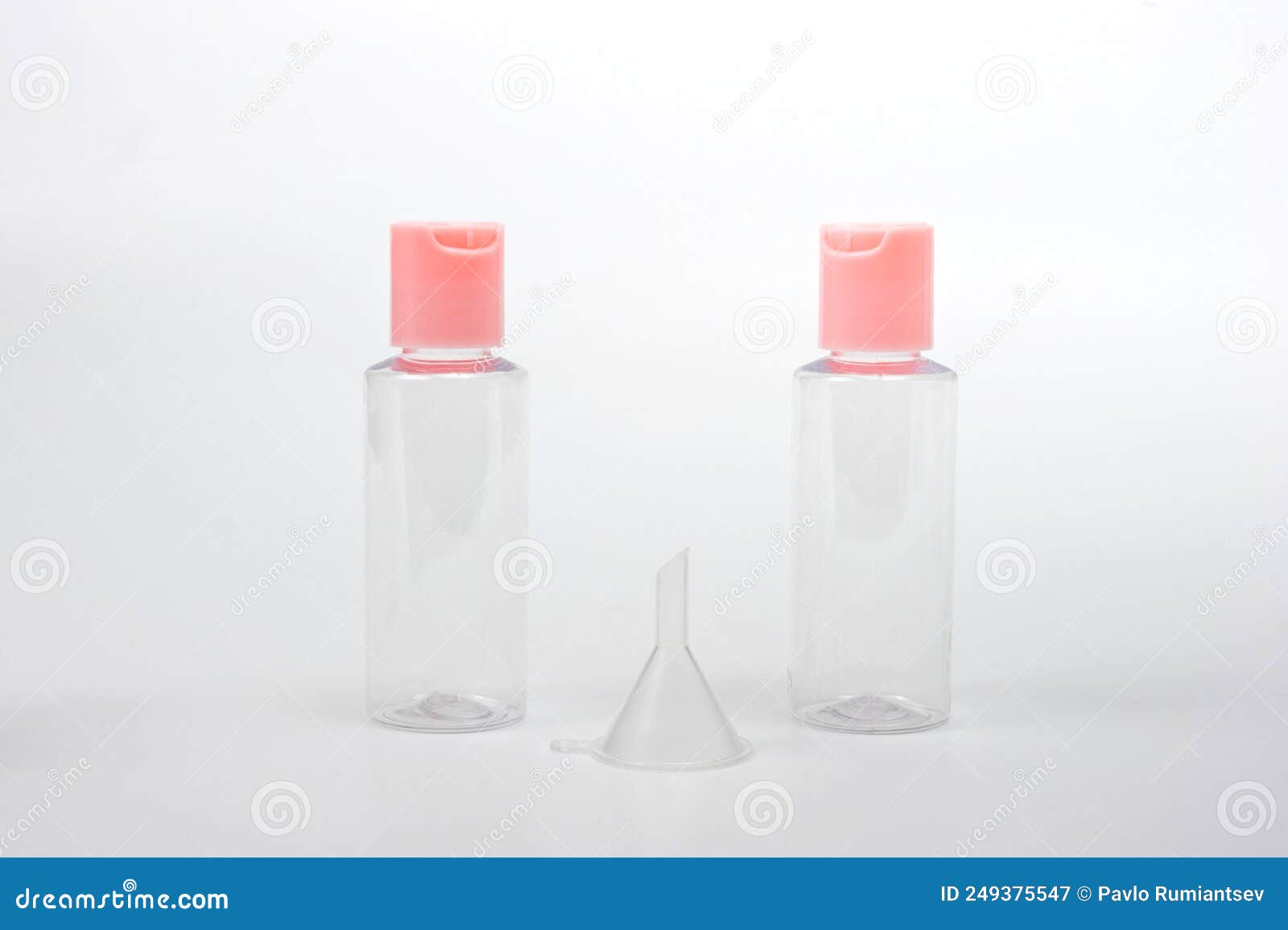 Travel Set of Plastic Transparent Containers for Cosmetics Stock Image ...
