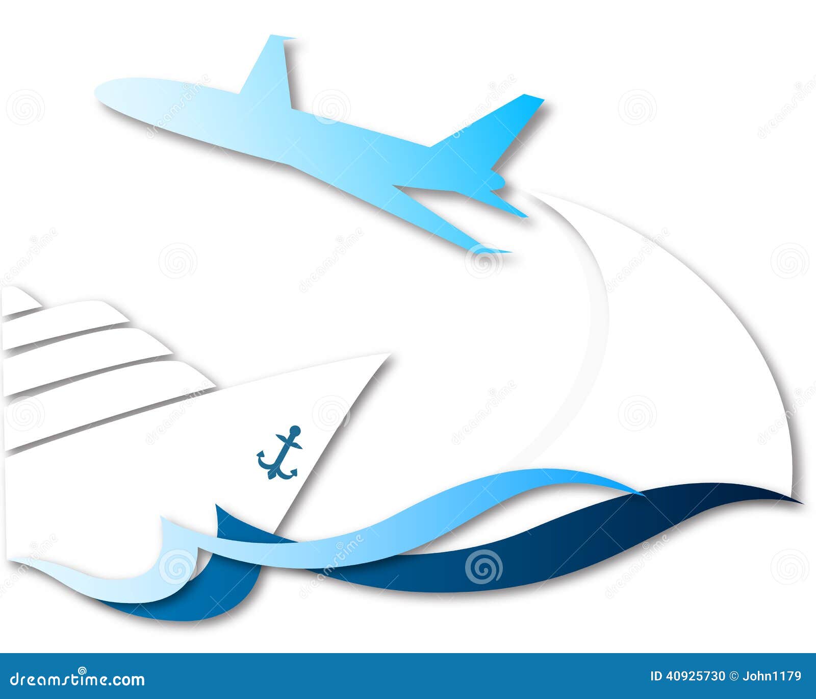 Travel by Ship and Airplane Stock Vector - Illustration of design ...