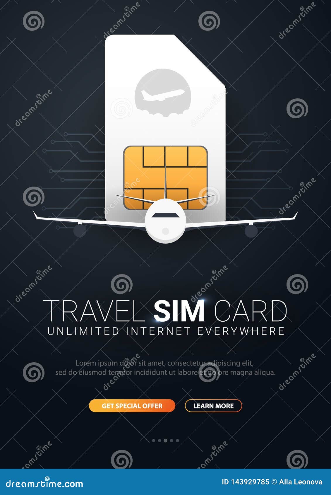 Travel Sim Card. Technology Concept. Vector Illustration. Stock Vector ...