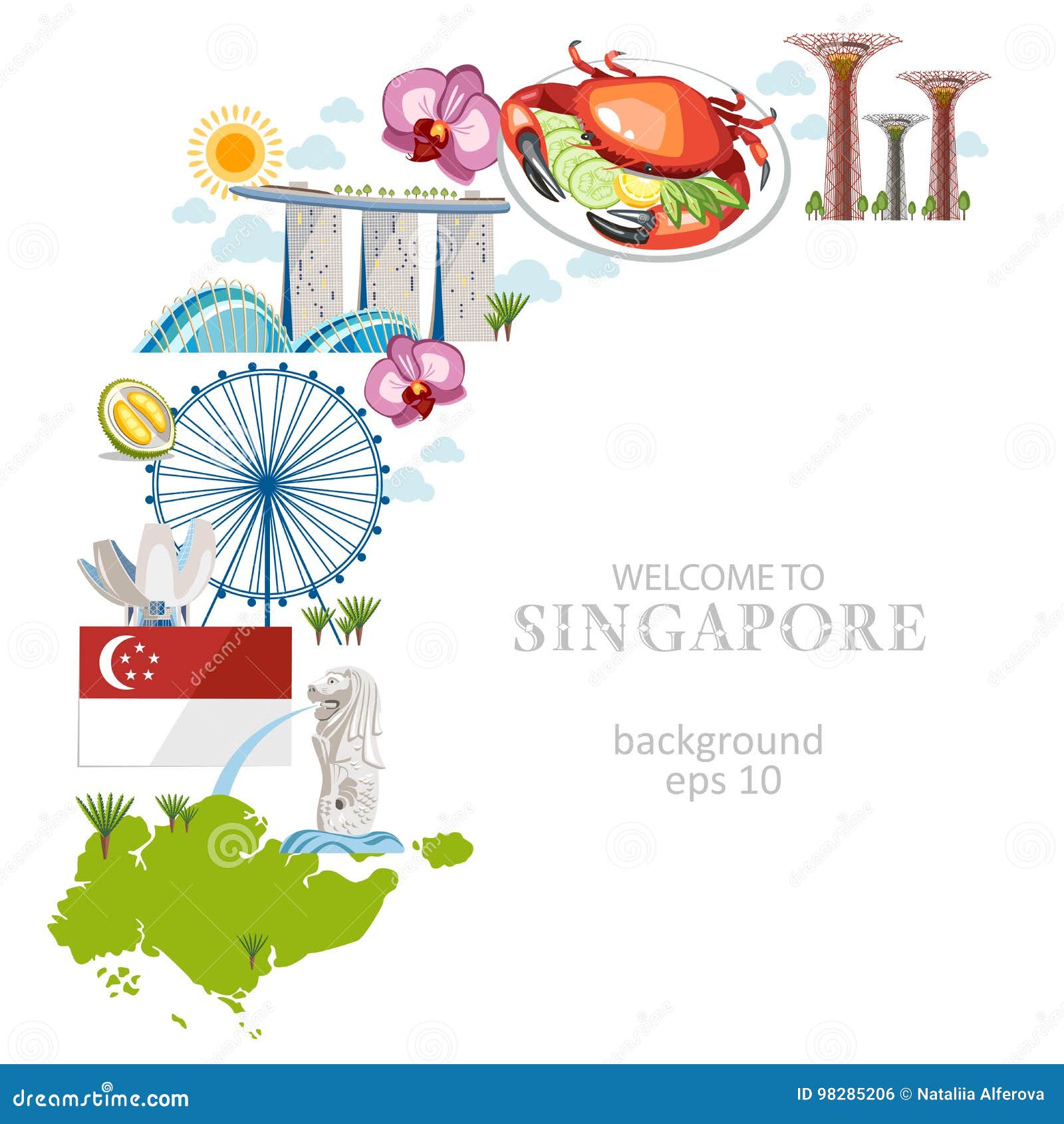 Singapore Culture Infographic Presentation Layout Vector Illustration ...