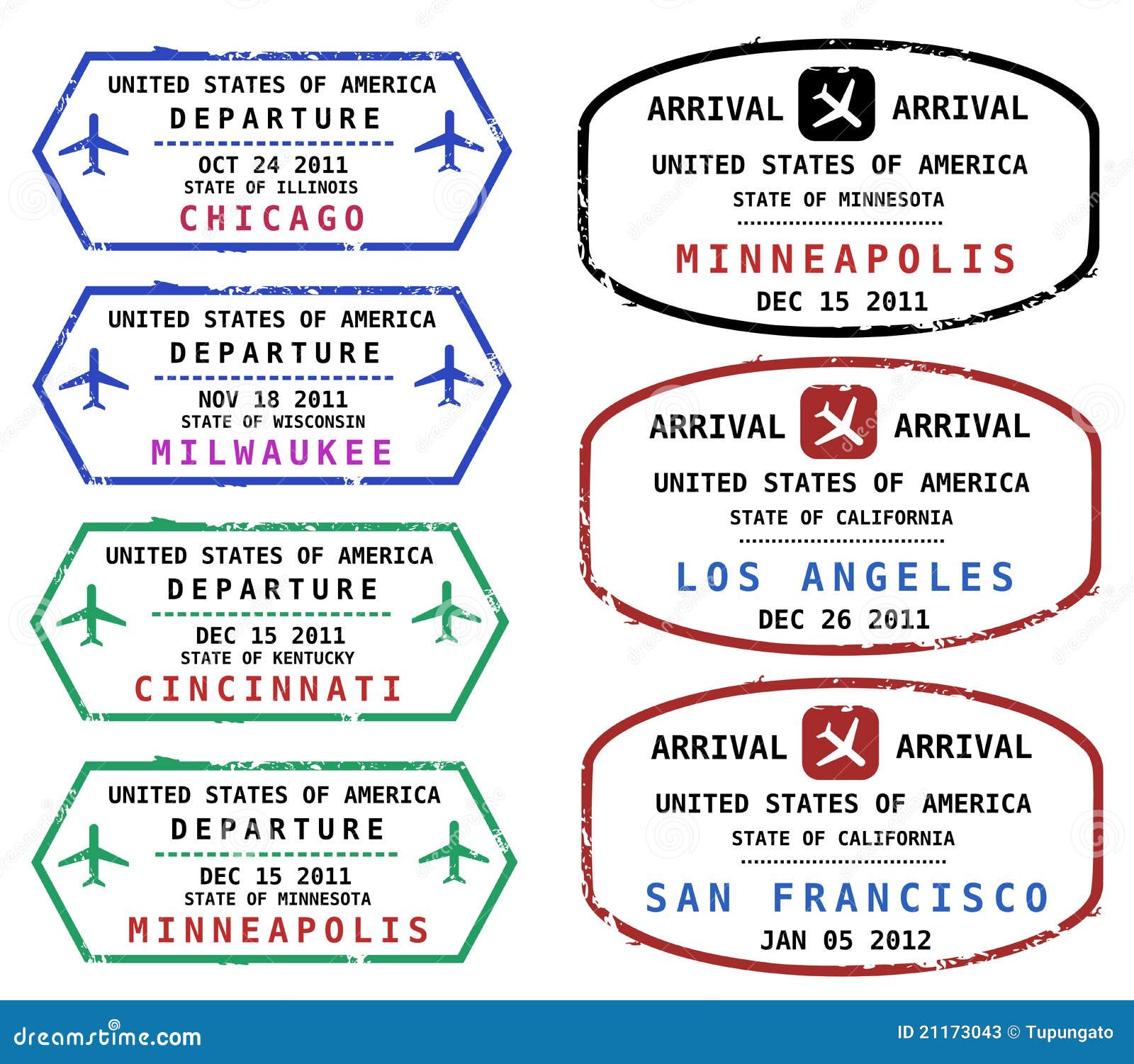 Travel stamps stock vector. Illustration of angeles, official - 21173043