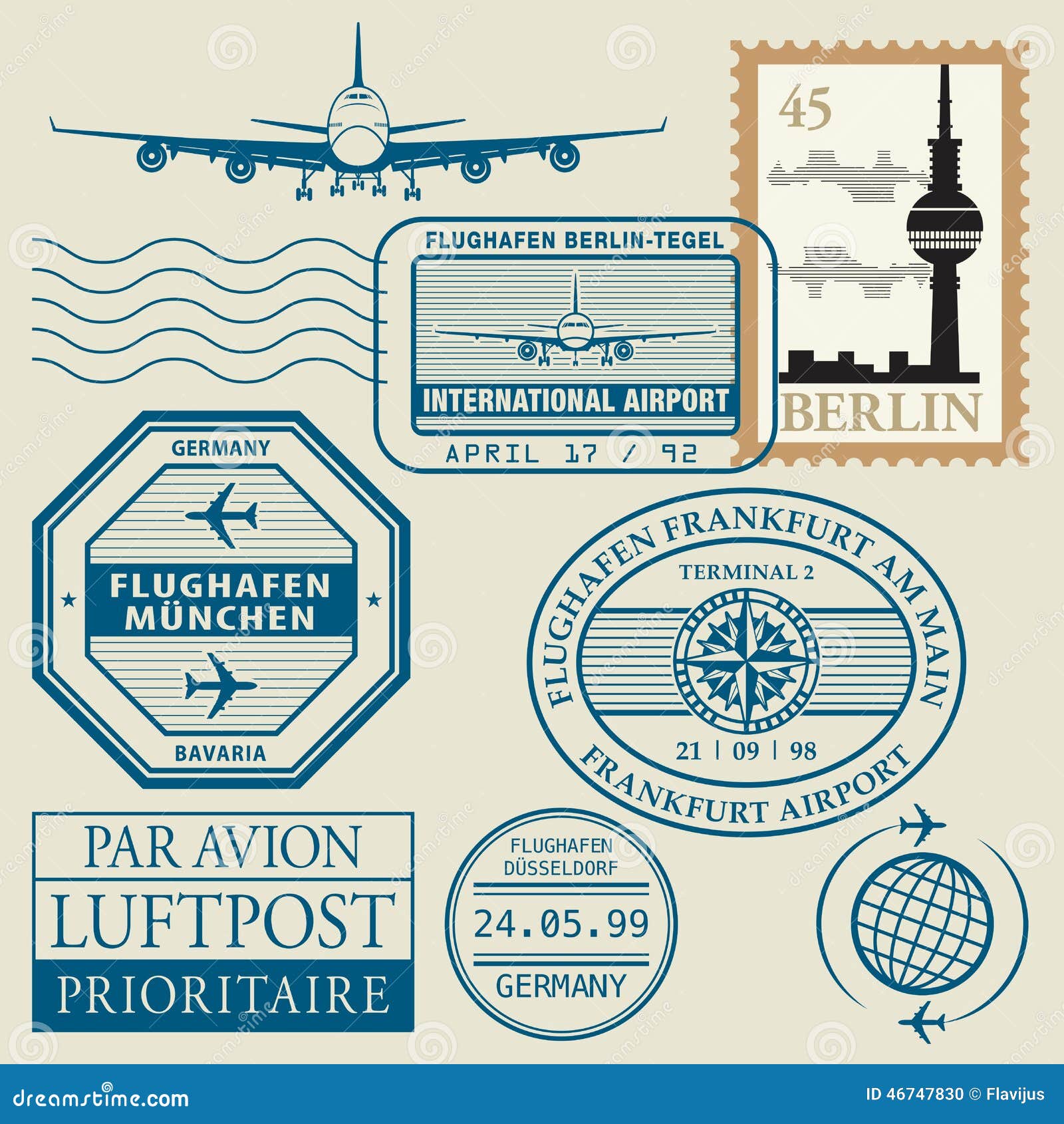 Travel stamps set stock vector. Illustration of graphic - 46747830