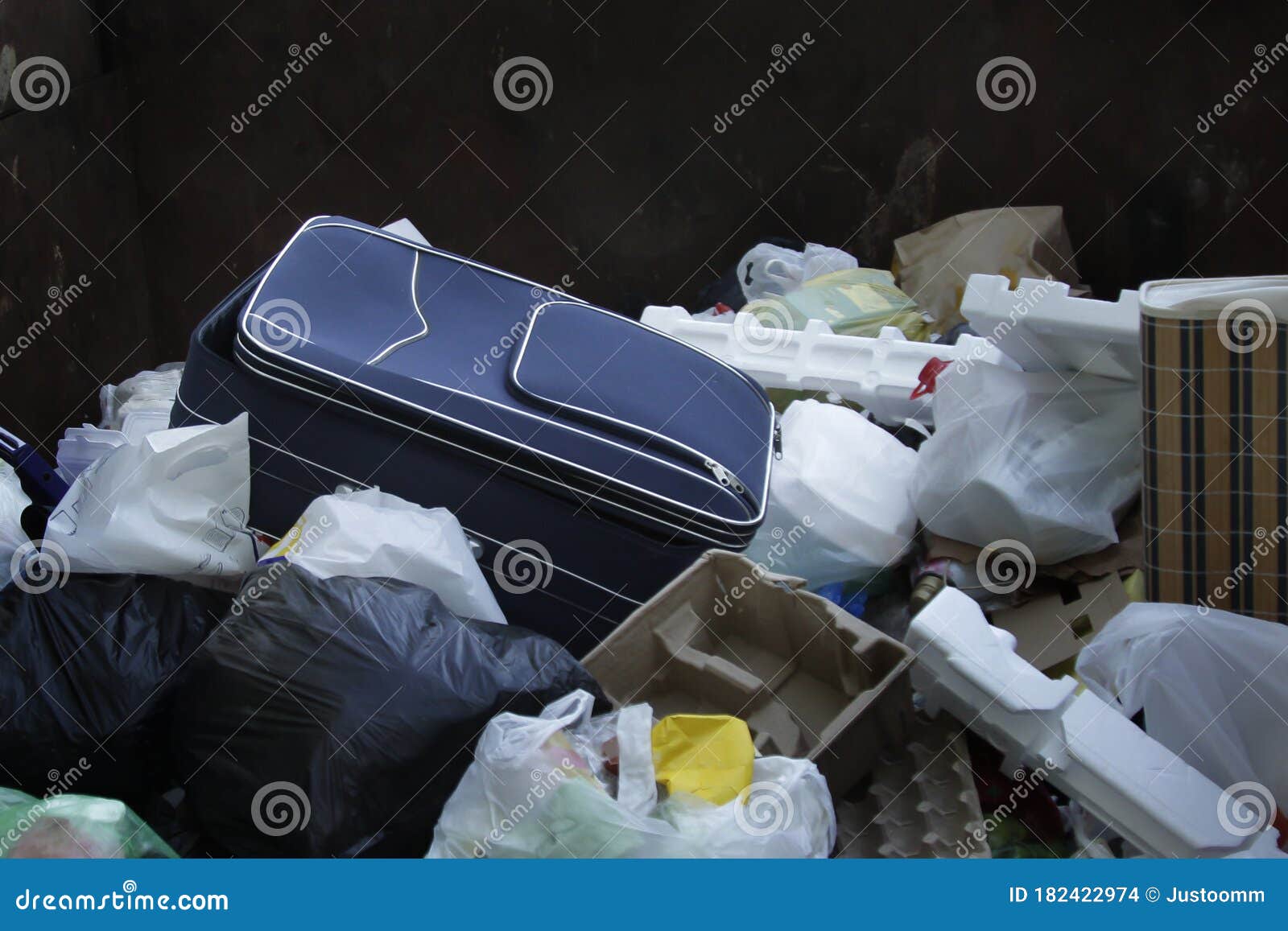 Travel Suitcase for Air Travel in the Trash in the Trash among the ...