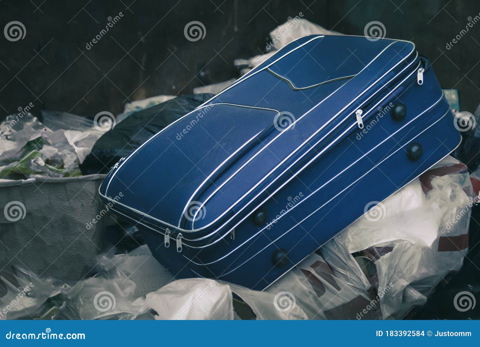 Travel Suitcase for Air Travel in the Trash in the Trash among the ...
