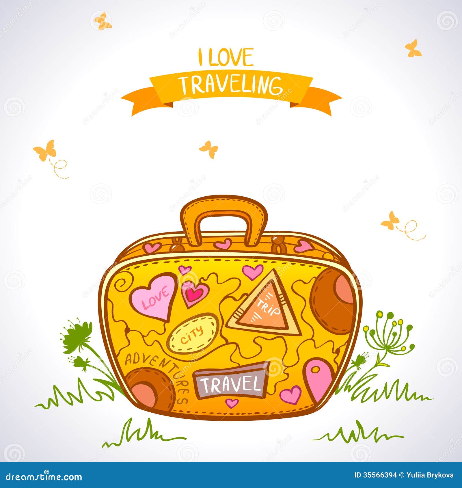 Travel suitcase color stock vector. Illustration of travel - 35566394
