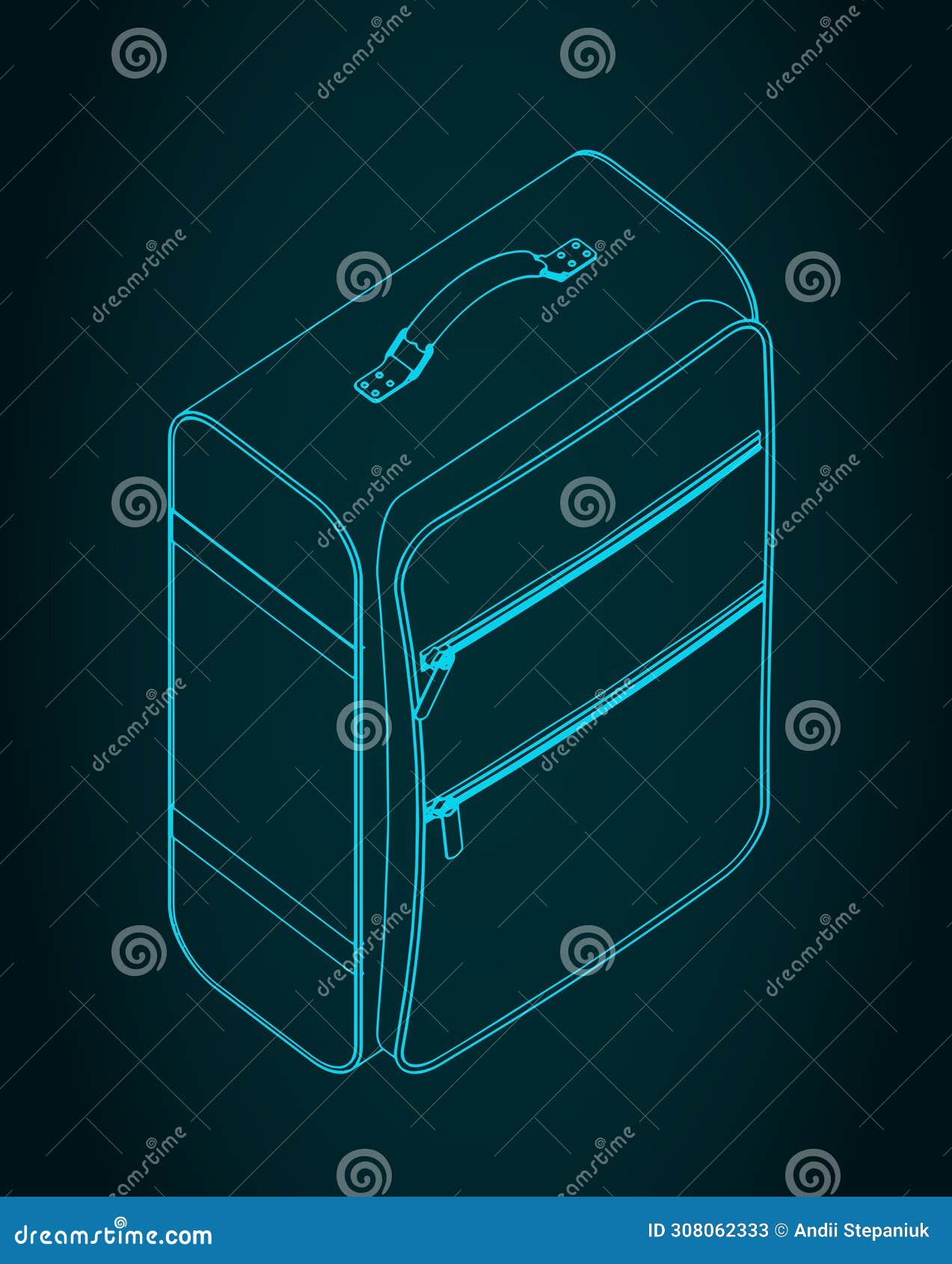 Travel Suitcase Isometric Blueprint Stock Vector - Illustration of ...