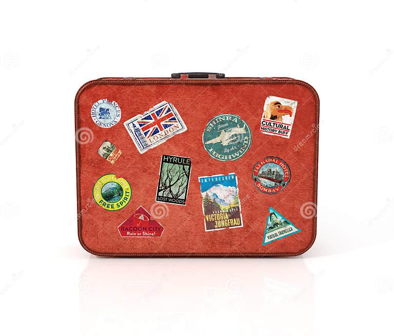 Travel Suitcase with Stickers. Stock Image - Image of stickers, voyage ...