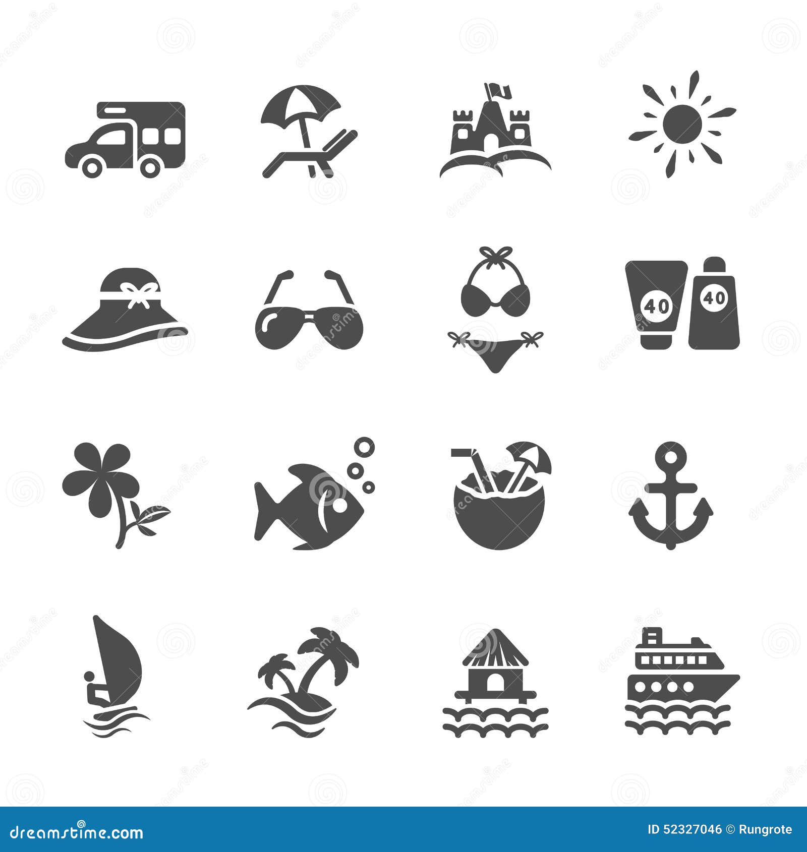 Travel and Summer Beach Icon Set 2, Vector Eps10 Stock Vector ...