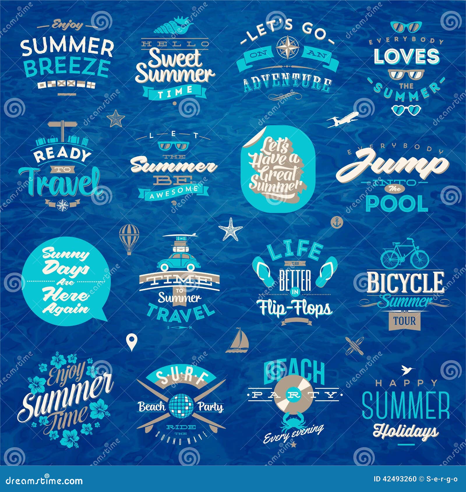 Travel and Summer Vacation Type Design Stock Vector - Illustration of ...