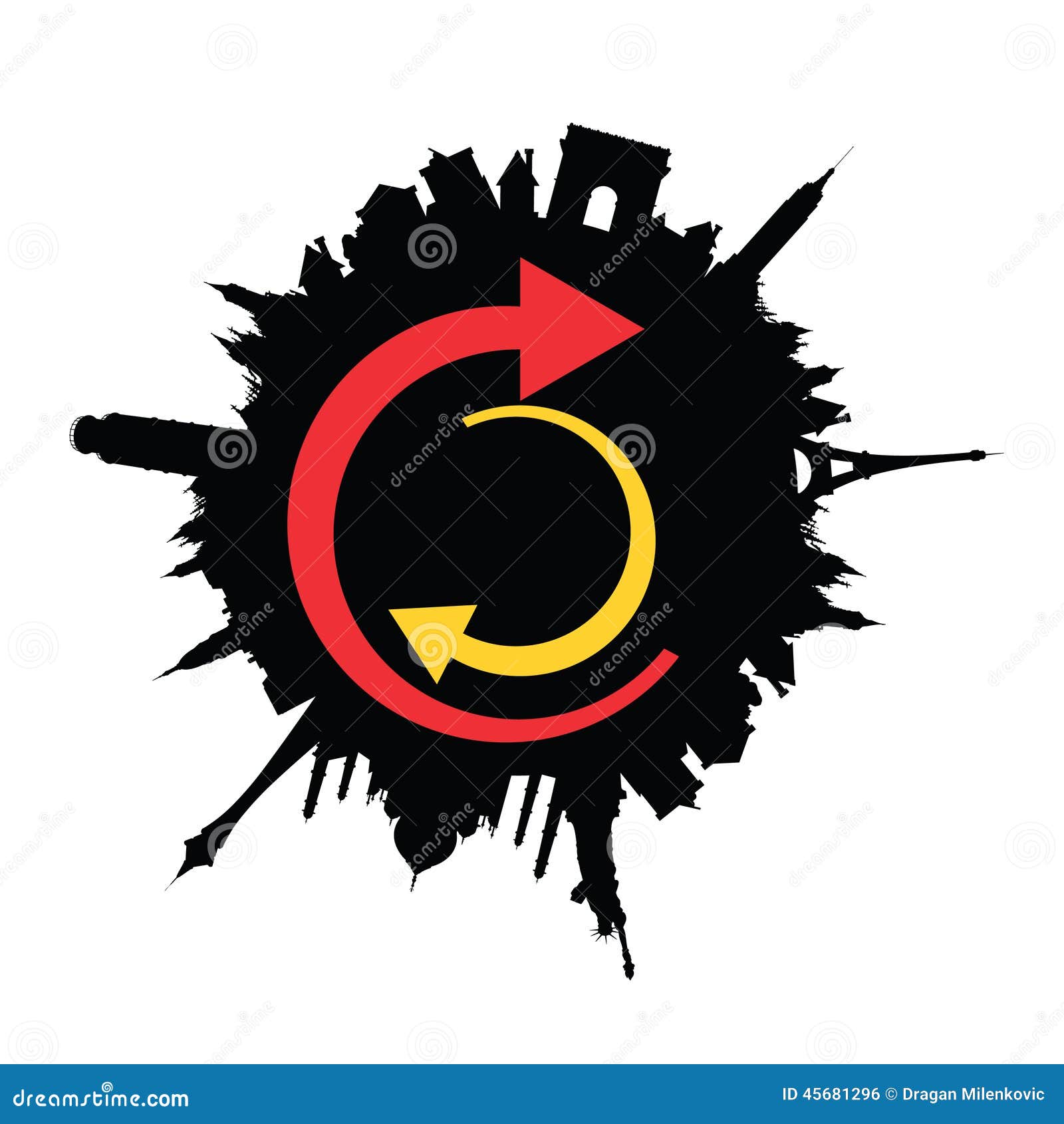 Travel symbol with arrow stock vector. Illustration of beauty - 45681296