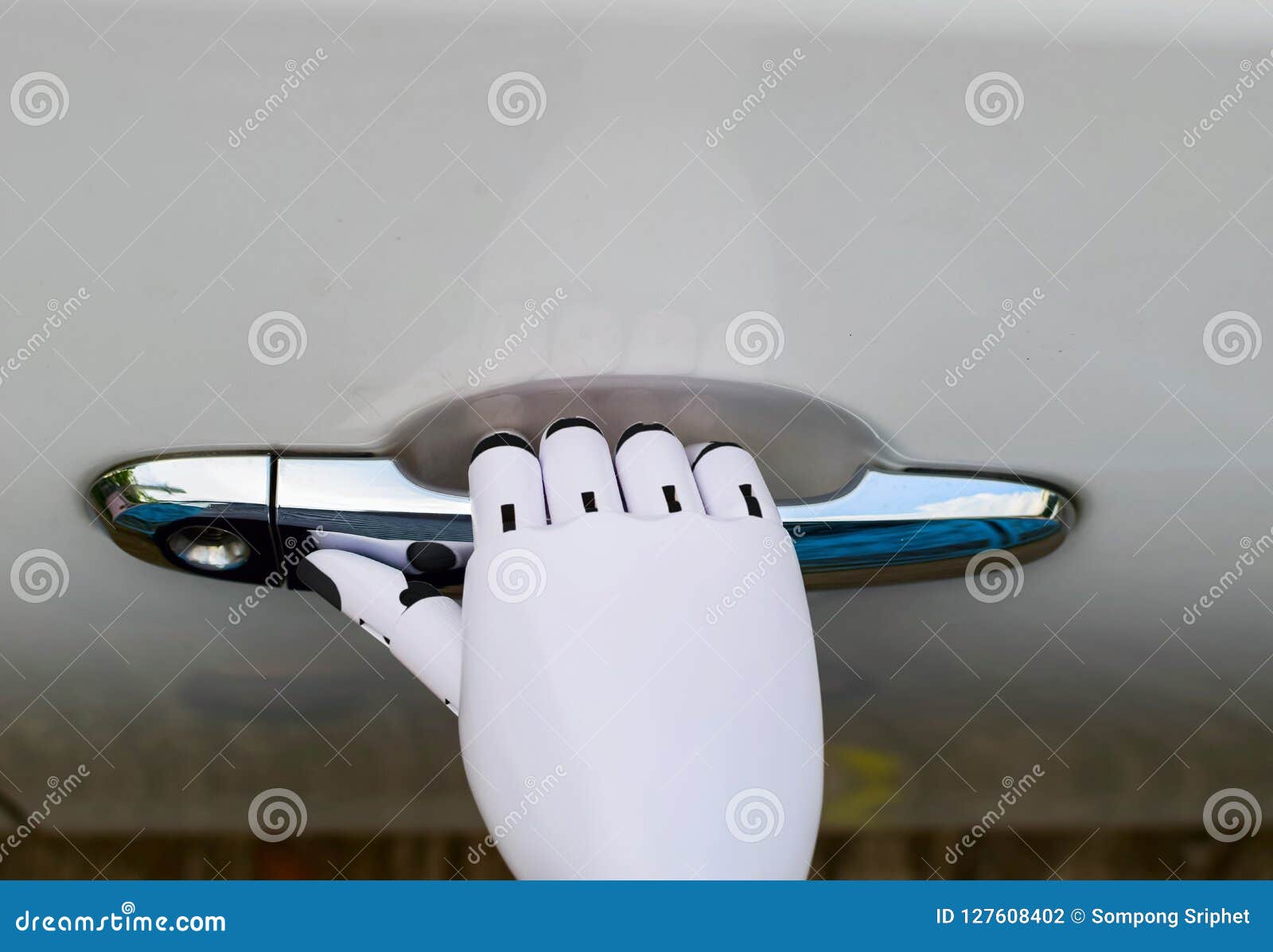 Travel Technology Robot Hand Driving Car Stock Photo - Image of ...