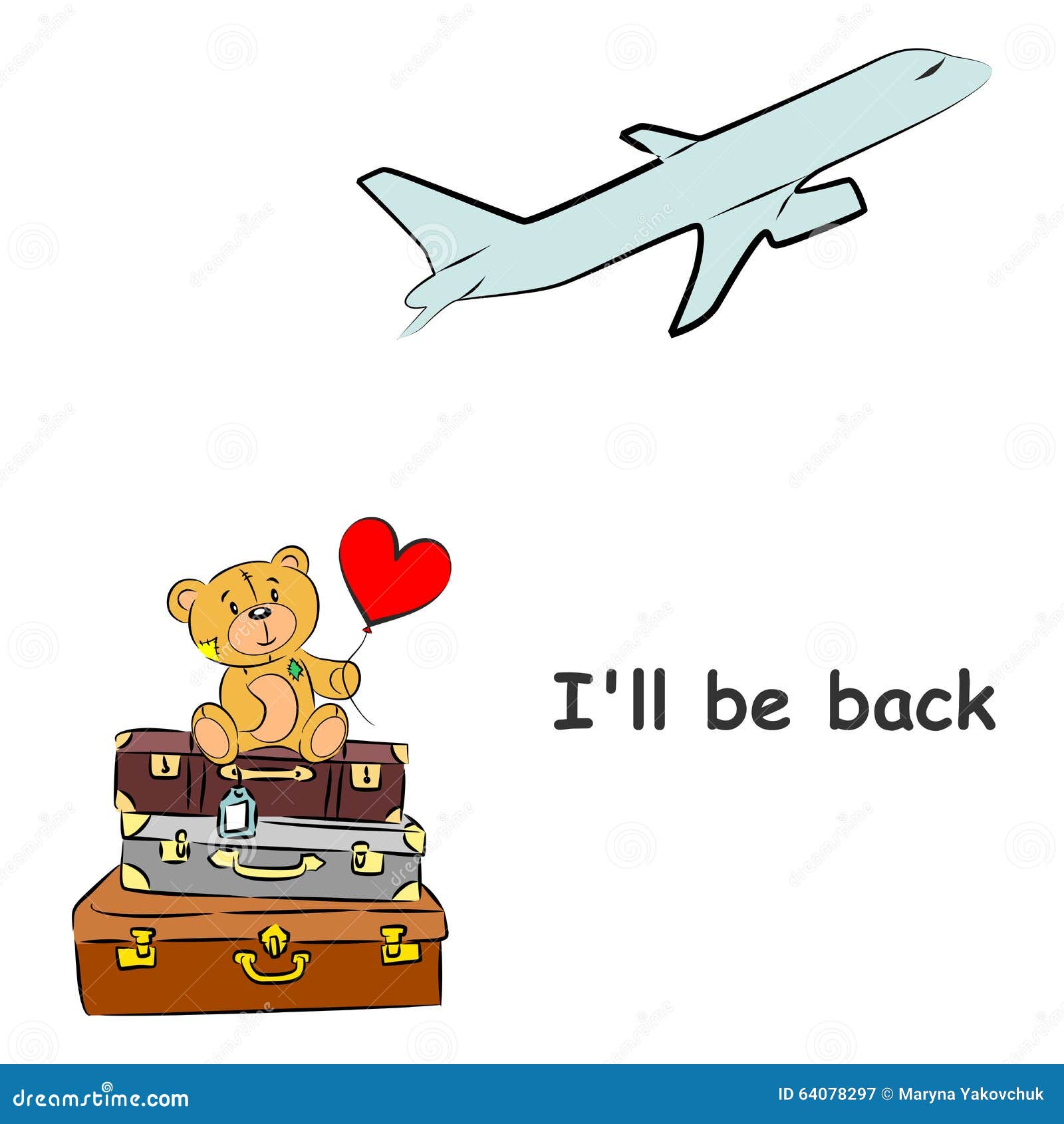 Travel and teddy stock vector. Illustration of feelings - 64078297