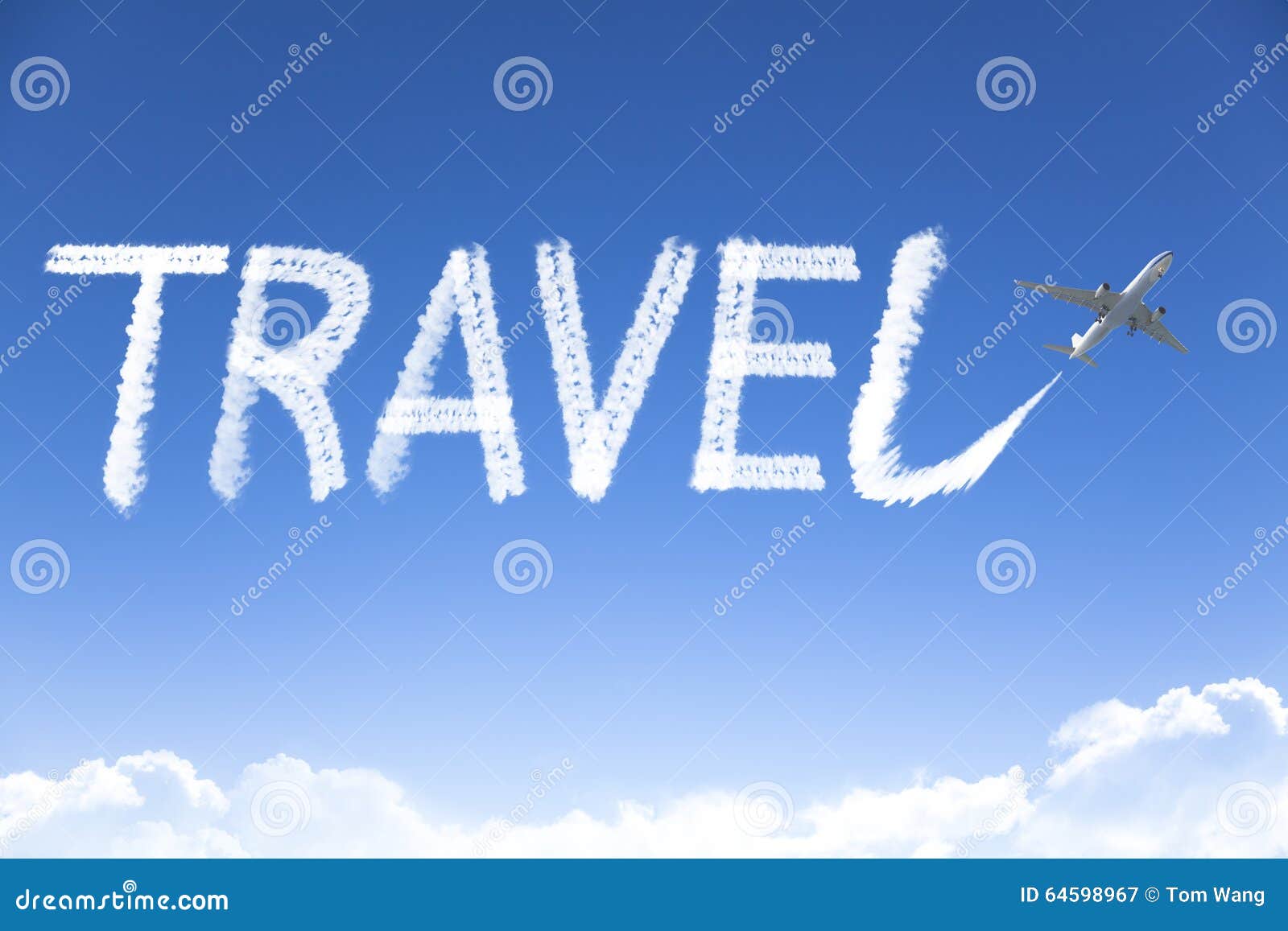 Travel Text Drawing by Airplane in the Sky Stock Image - Image of ...