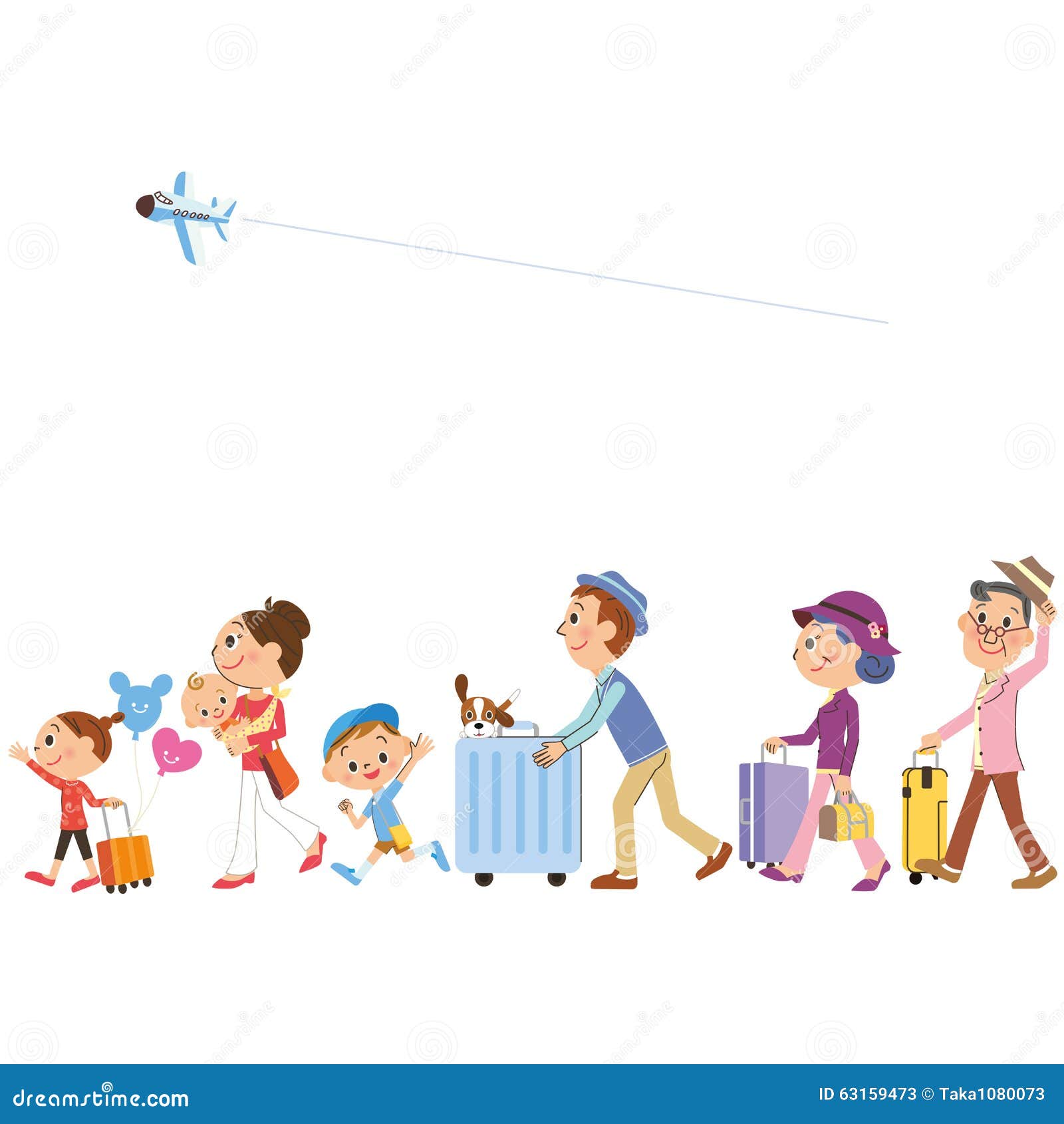 Travel in Three-generation Family Stock Vector - Illustration of ...