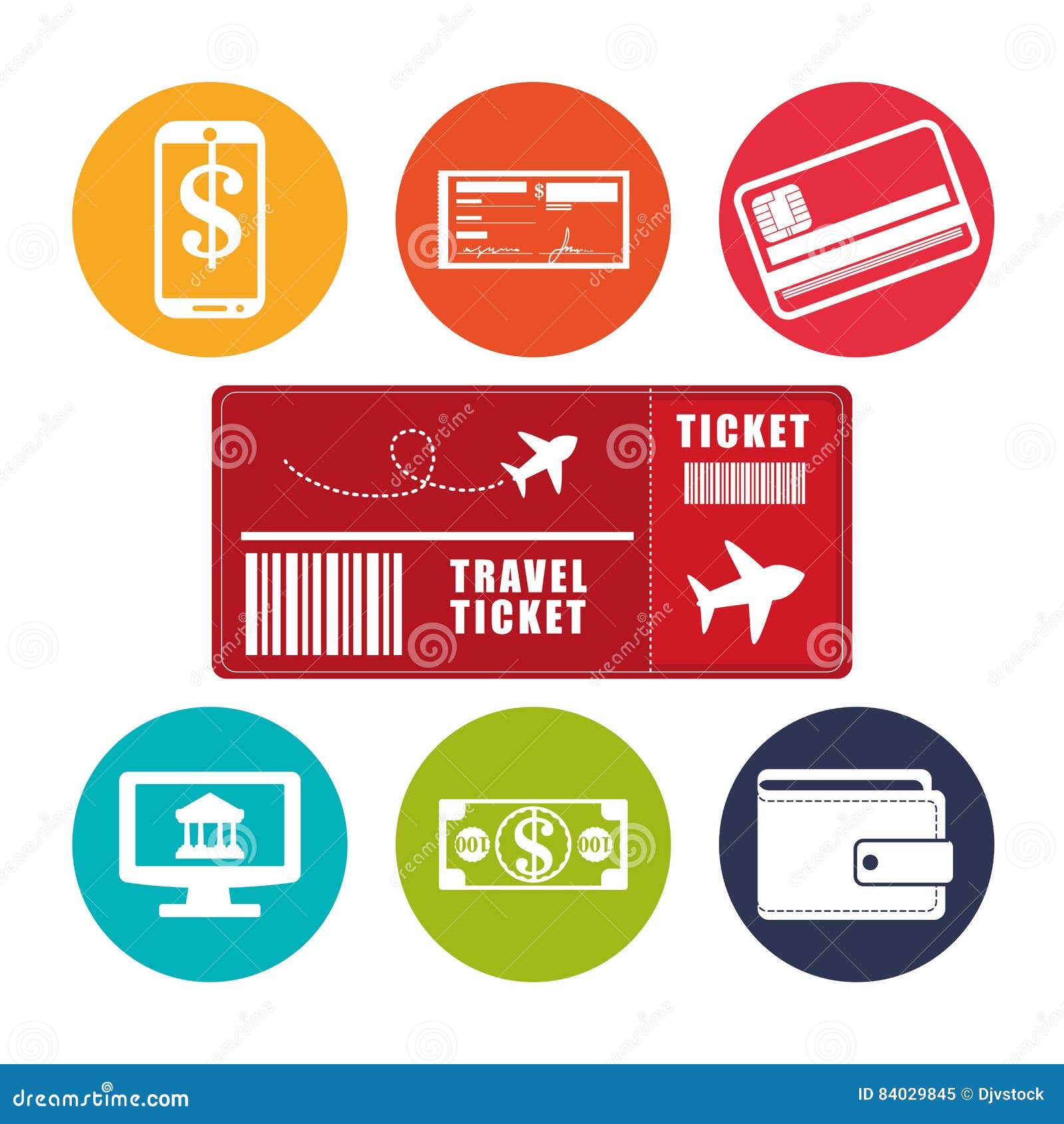 Travel Ticket Application Online E-commerce Stock Illustration ...