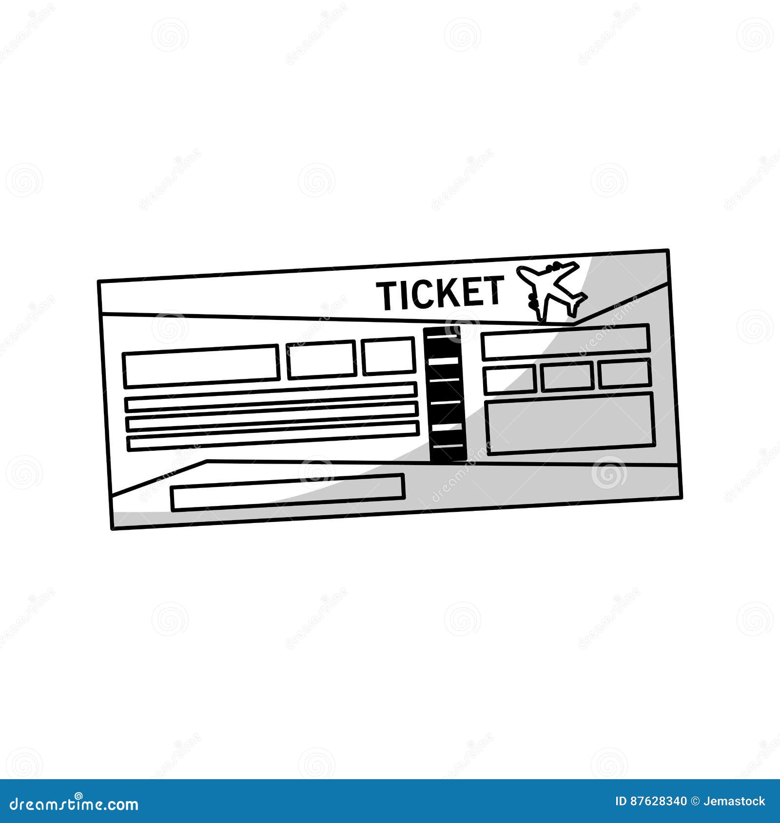 Travel ticket icon stock vector. Illustration of design - 87628340