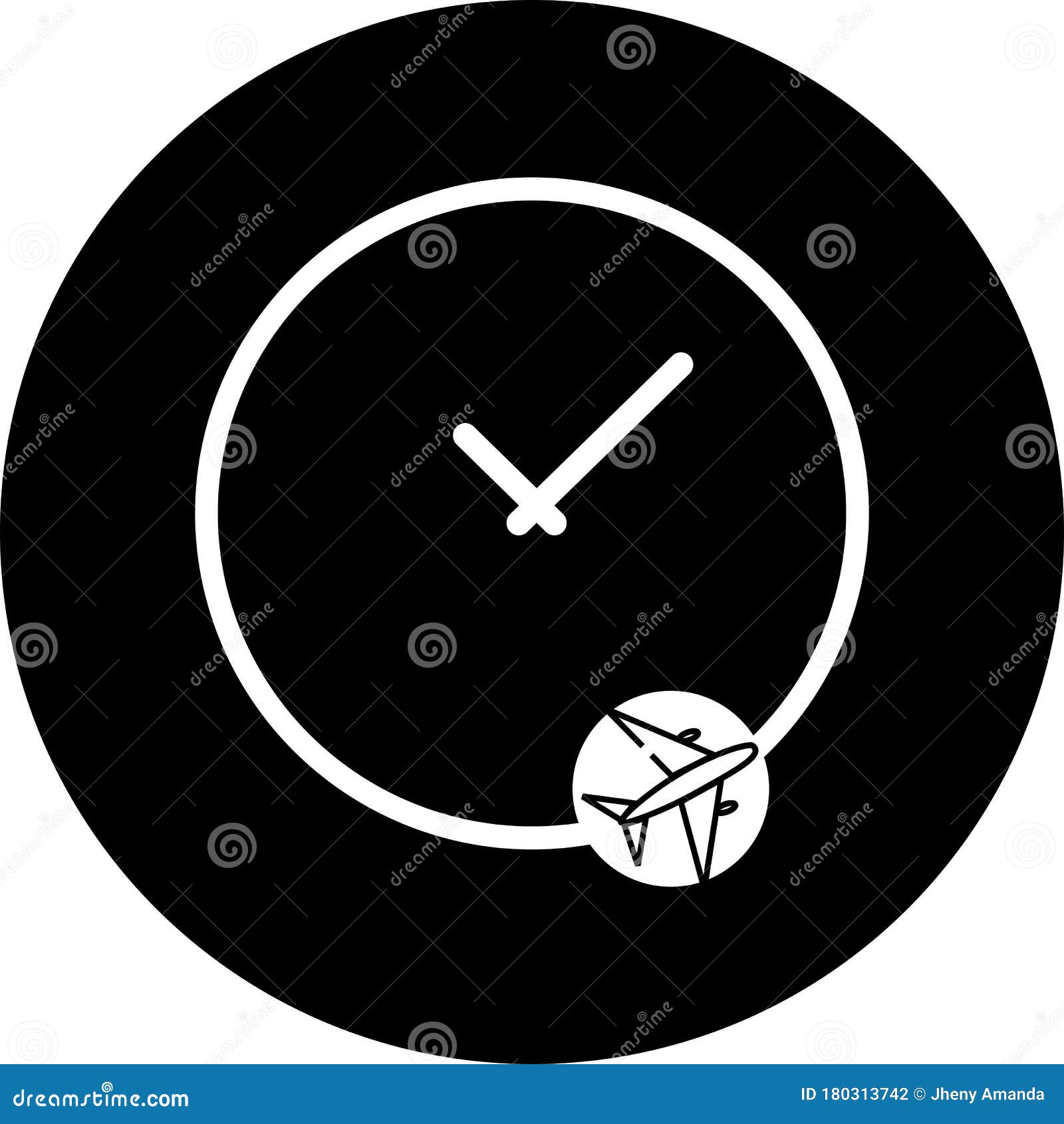 Travel Time, Clock, Watch Black Circle Icon. Concept of UI Design ...