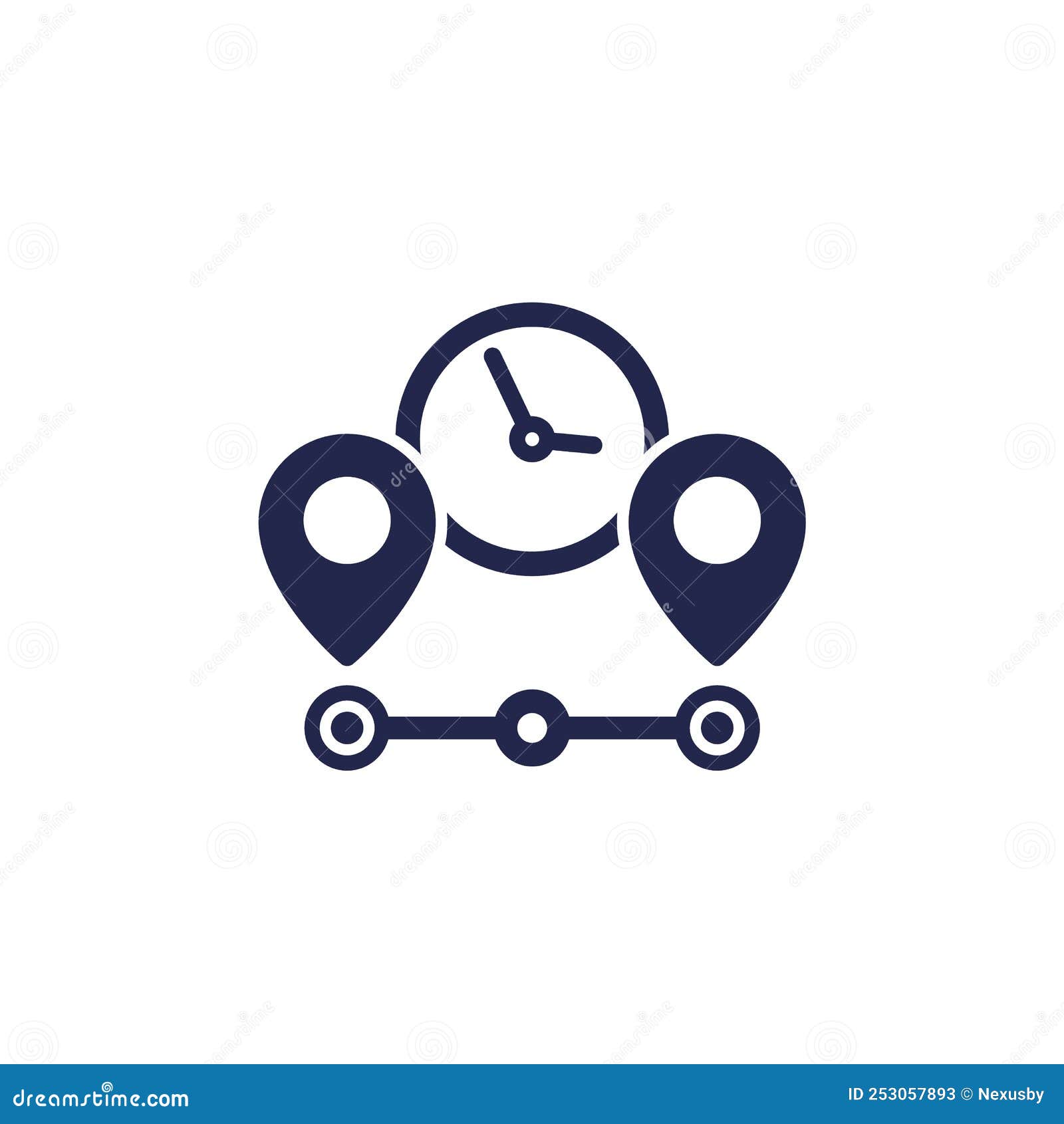 Travel time icon on white stock vector. Illustration of place - 253057893