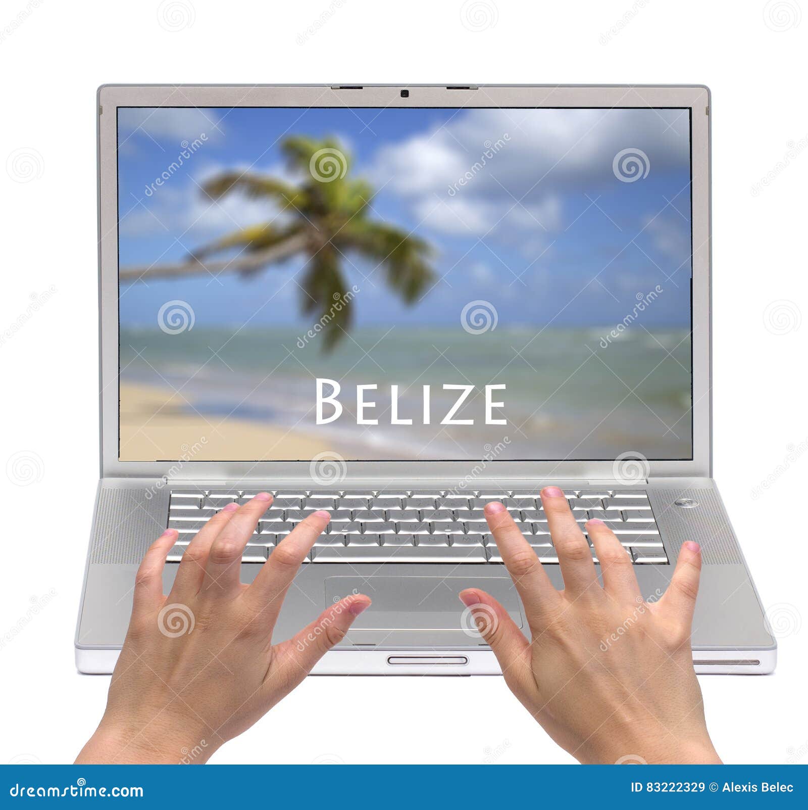 Travel to Belize stock image. Image of typing, laptop - 83222329