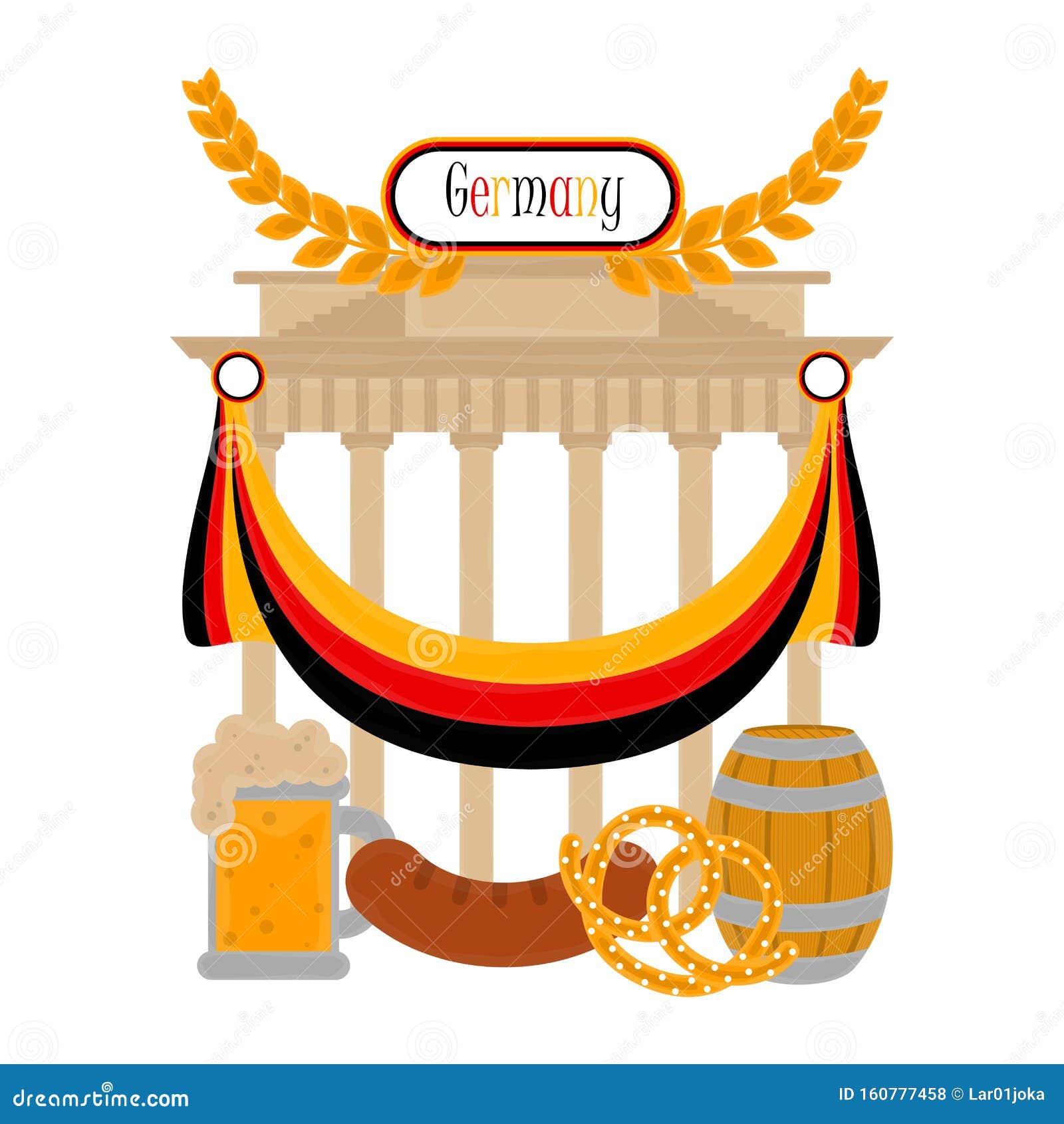 Travel to Germany stock vector. Illustration of glass - 160777458