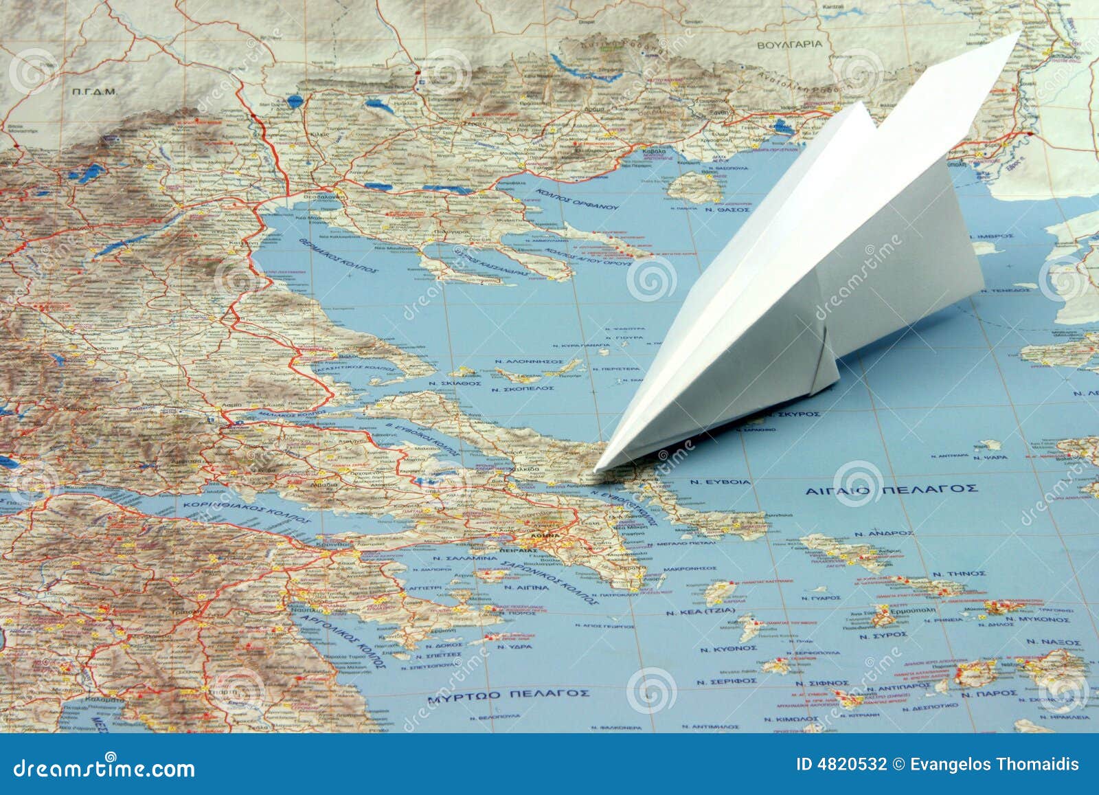 Travel to greece by plane stock photo. Image of direction - 4820532