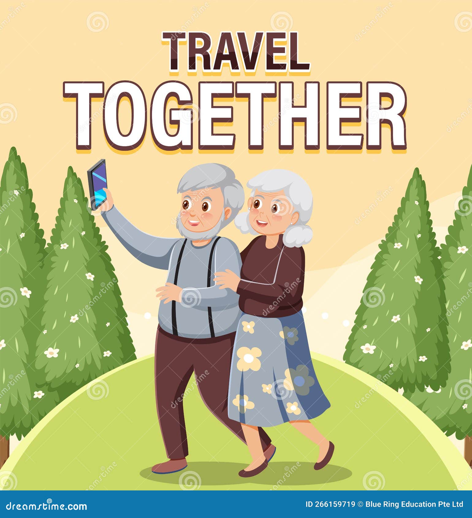 Travel Together Banner Design Stock Vector - Illustration of couple ...